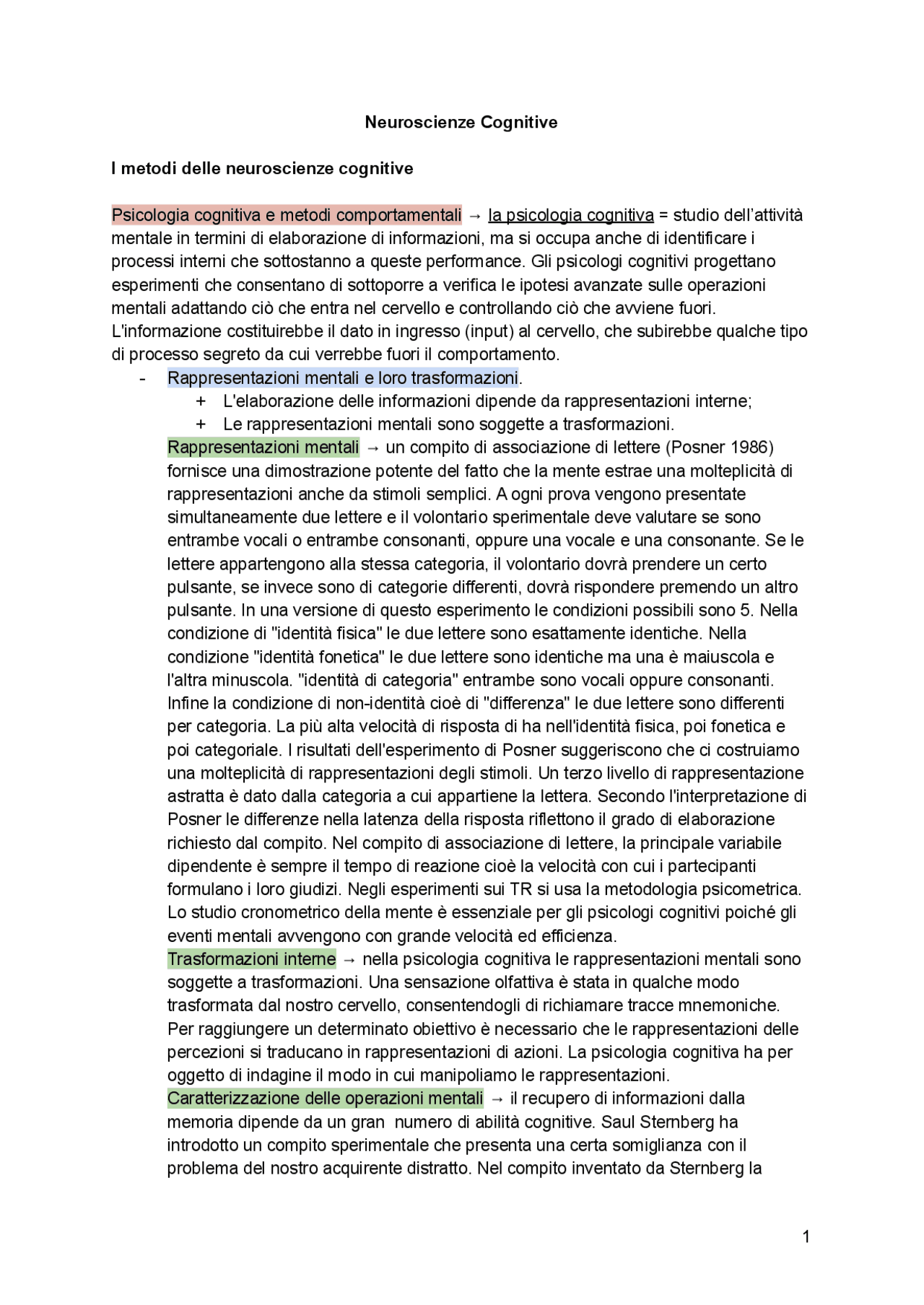 Riassunto Libro Neuroscienze Comportamentali Appunti Di Neuroscienze