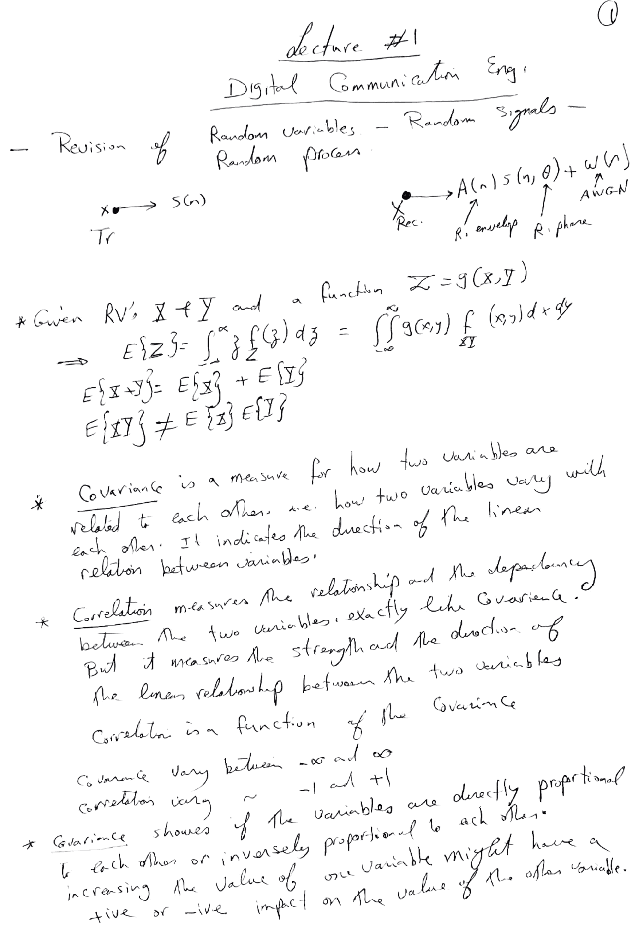 Lecture 1 Digital Communication Lecture Notes Digital Communication