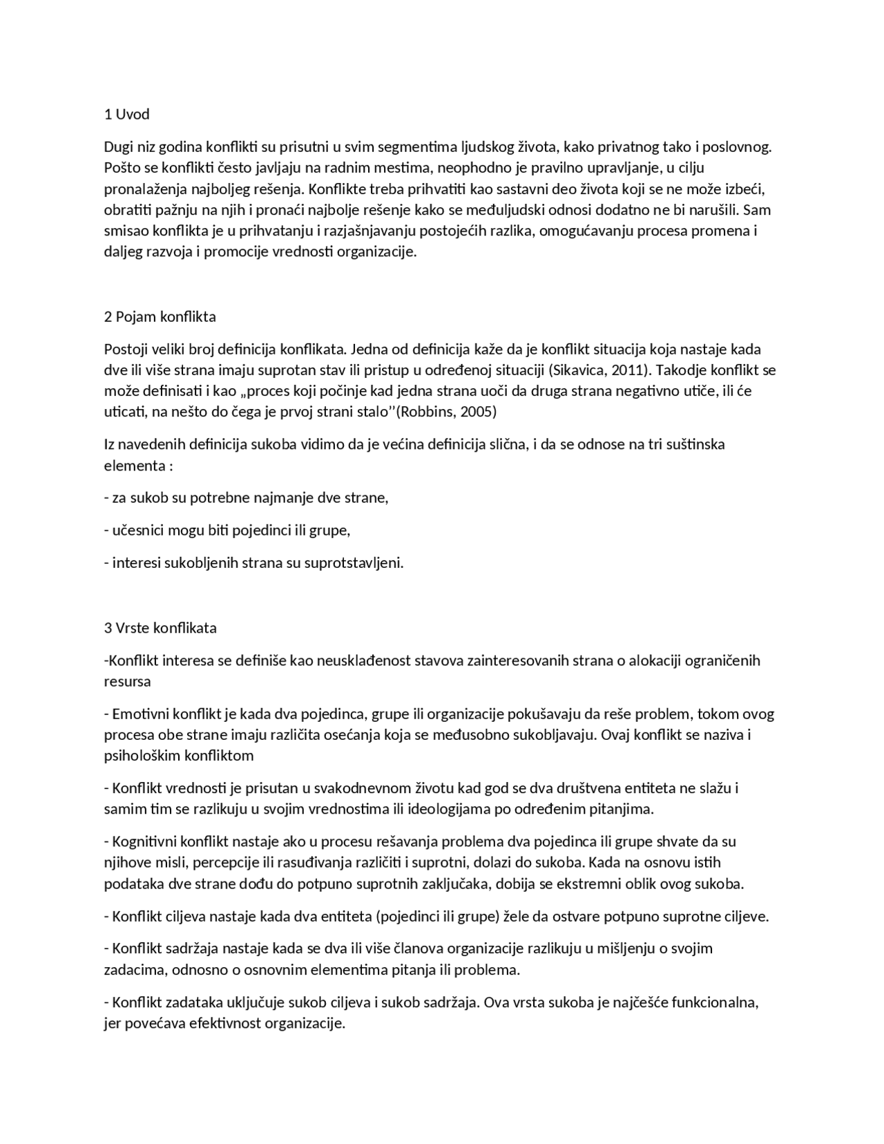 Metode Resavanja Konflikata Esej Predlog Menadžment Docsity