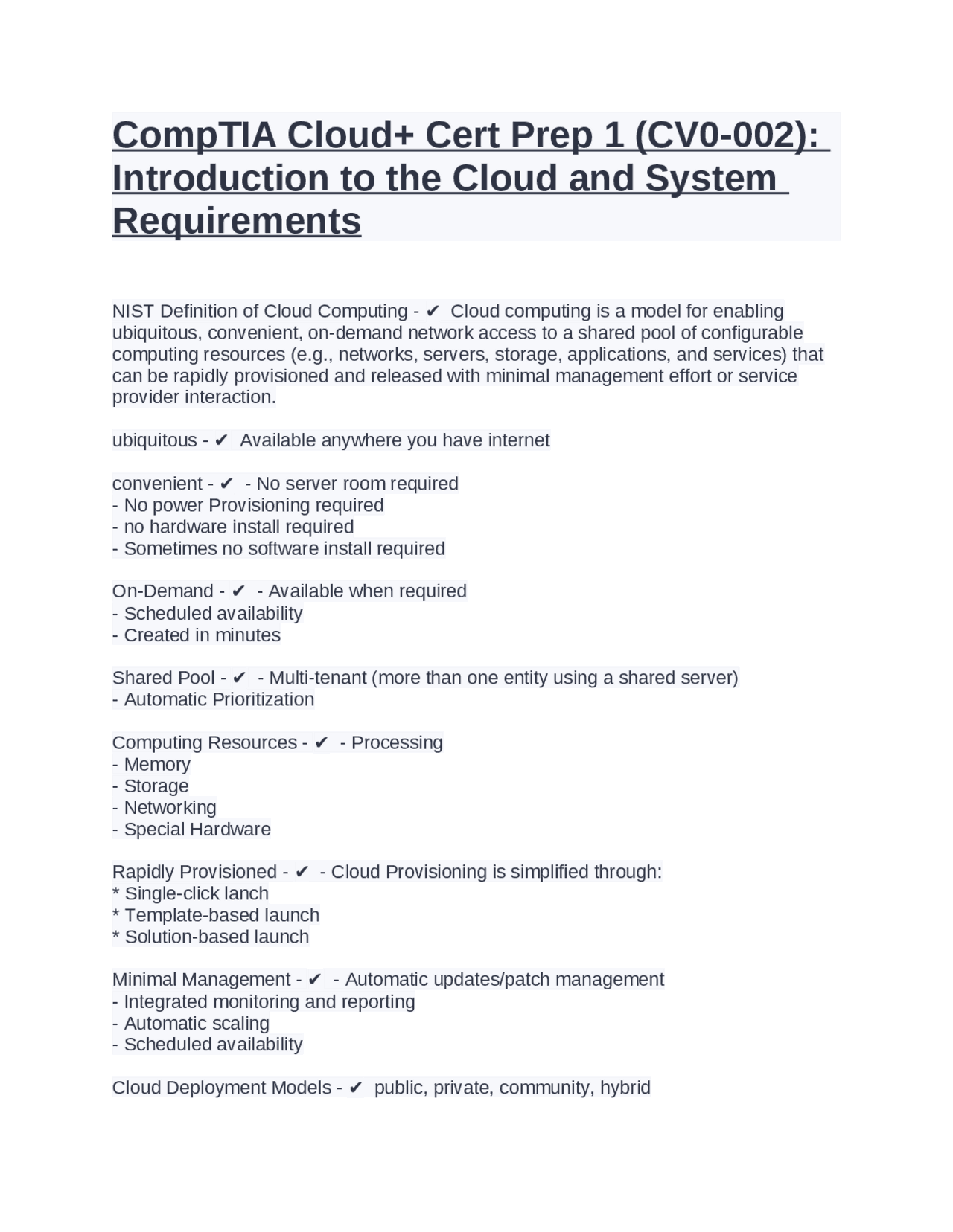 CompTIA Cloud+ Cert Prep 1 (CV0-002) Introduction to the Cloud and ...