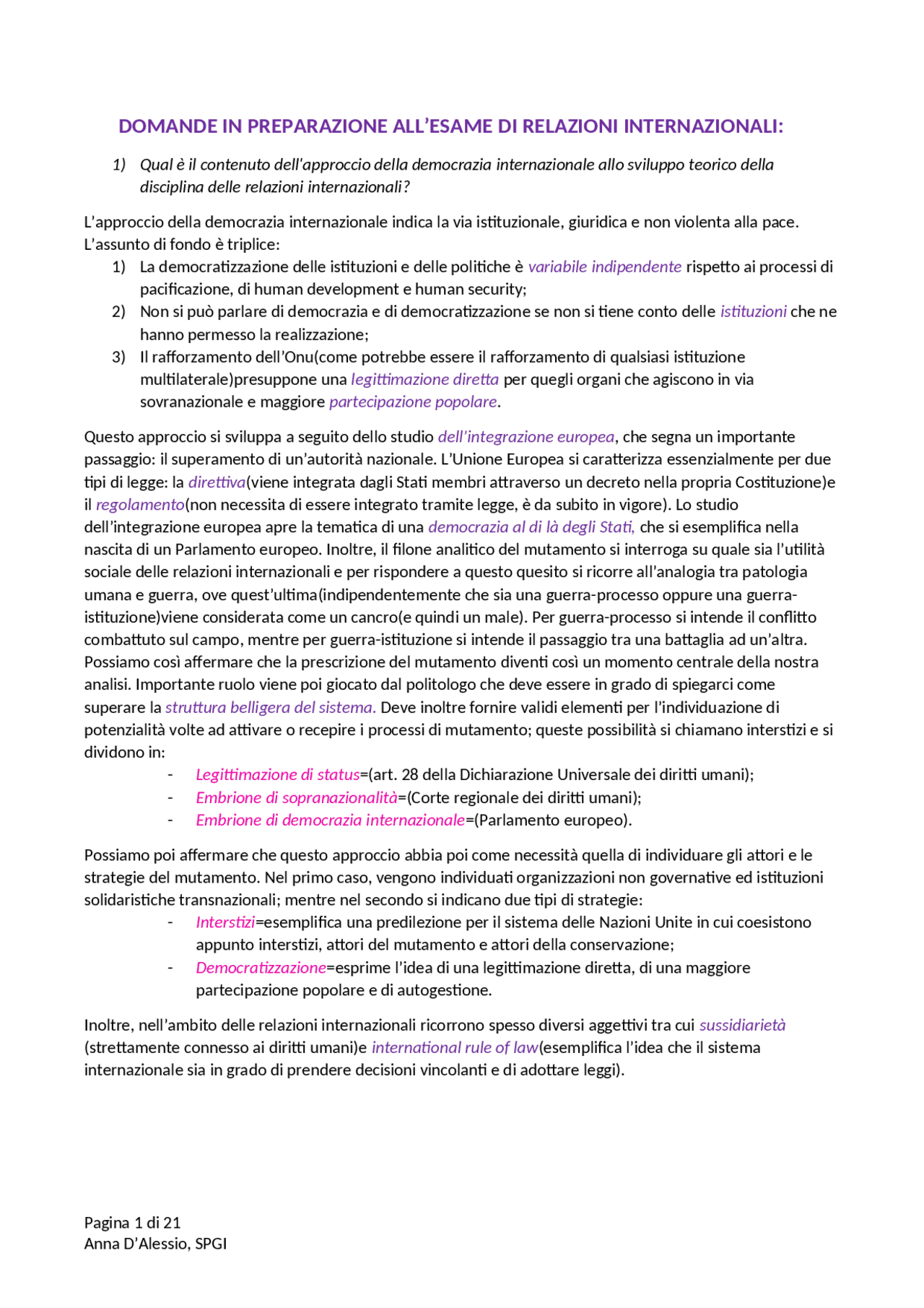 Domande Frequenti Dellesame Di Relazioni Internazionali Prove D