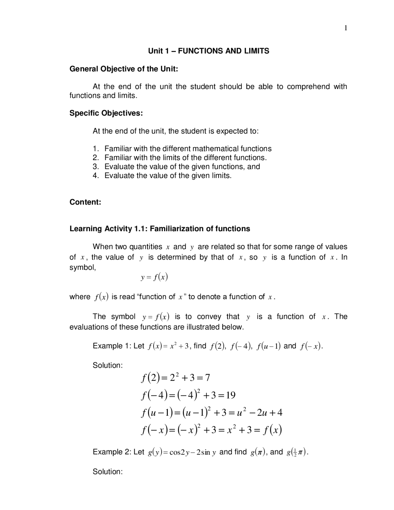 Functions And Limits Quizzes Calculus For Engineers Docsity