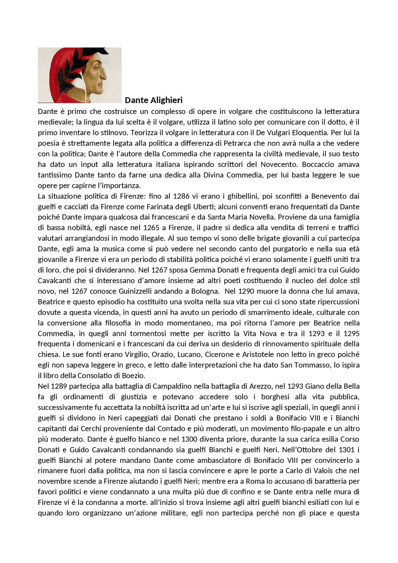 Temi riguardanti Dante | Schemi e mappe concettuali di Letteratura ...