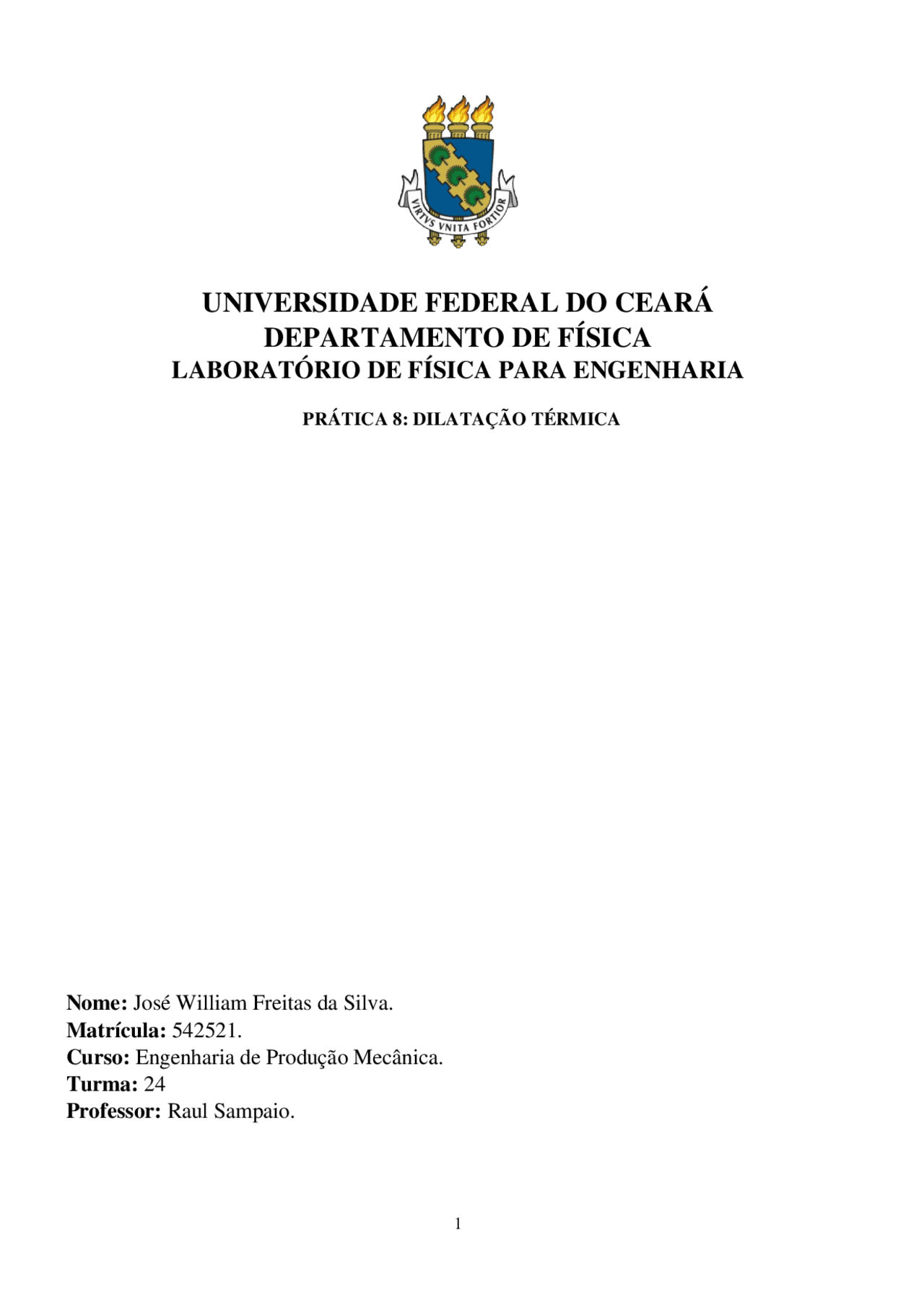 Prática 08 Dilatação Térmica Trabalhos Física Experimental Docsity