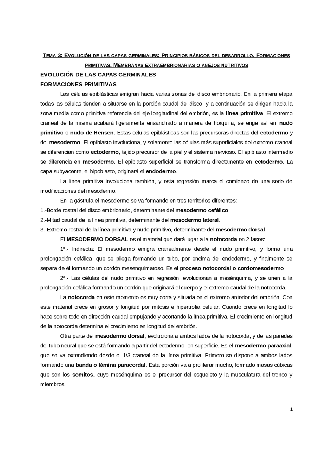 Embriologia Resumen Temas 1 5 Apuntes De Embriología Docsity