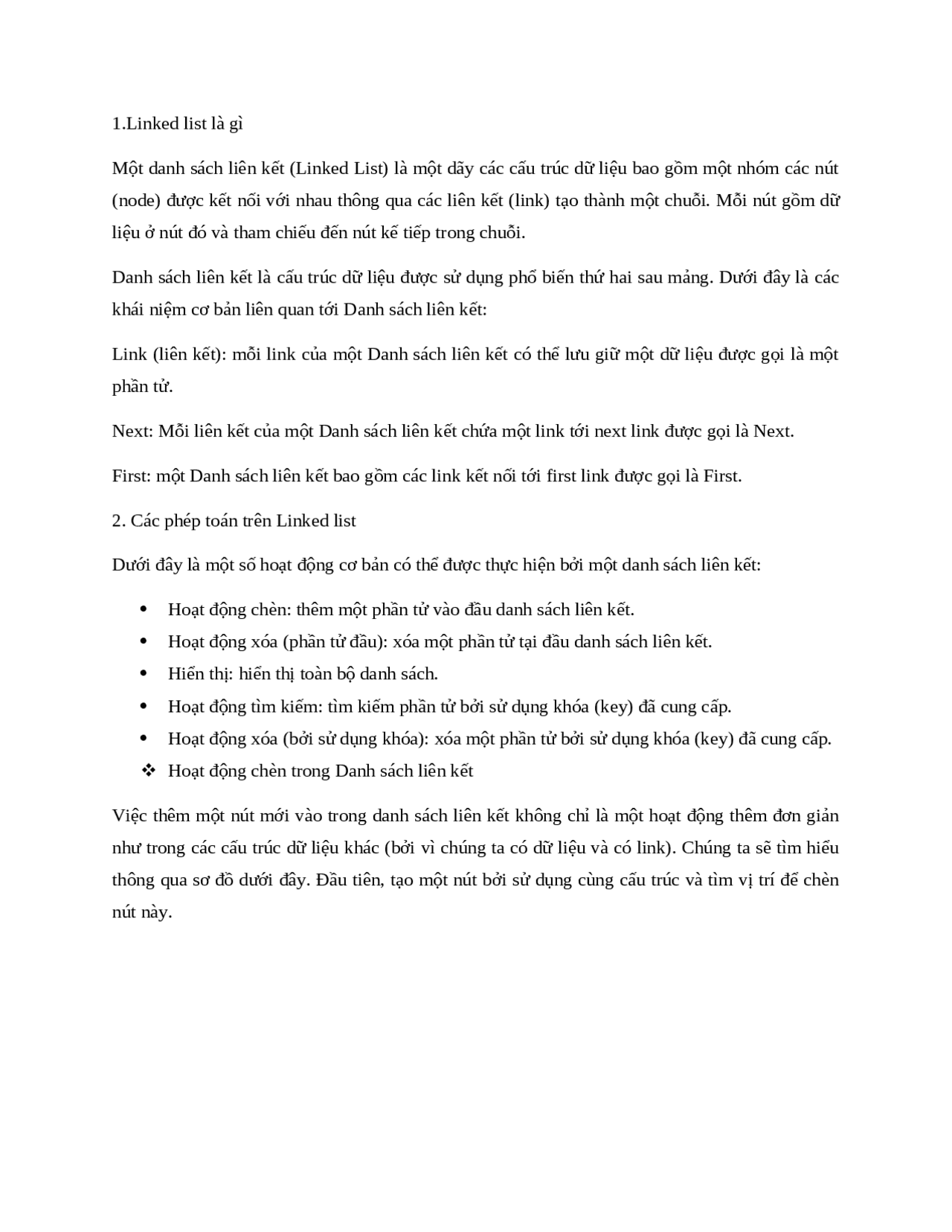 Linked List Data Structure Summaries Mathematics Docsity