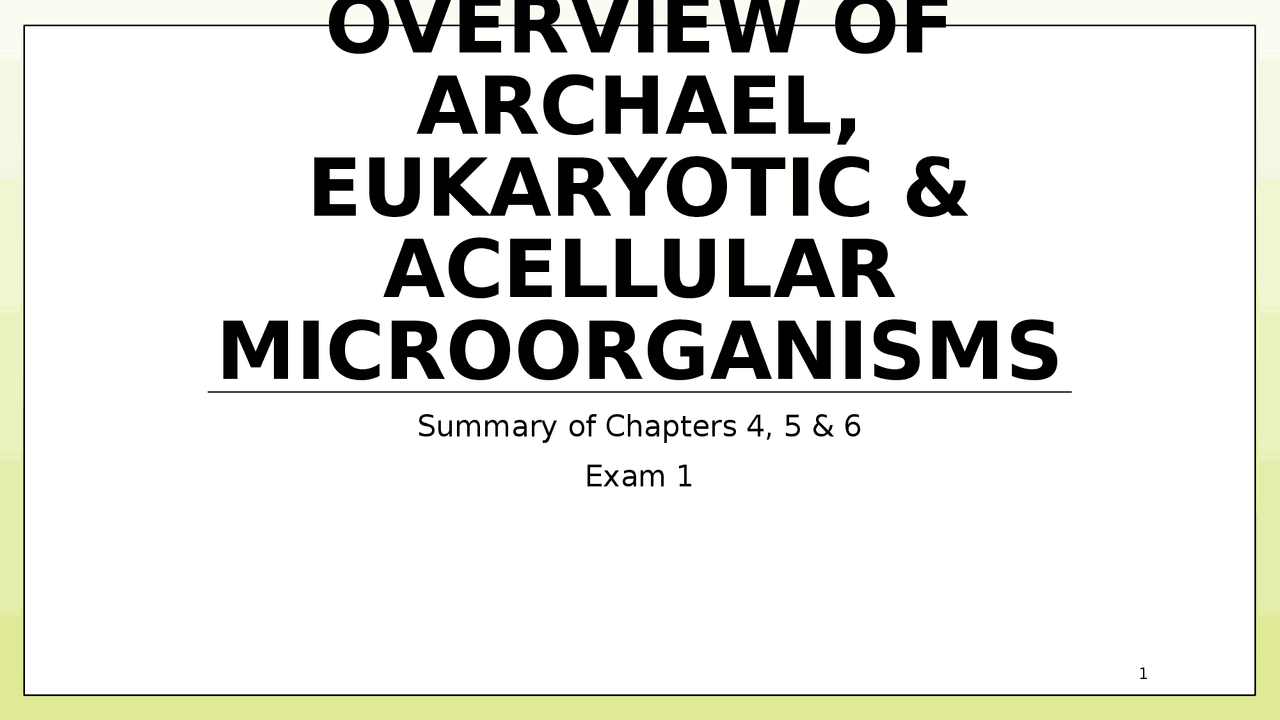 Ch 1 Micro Powerpoint Slides Slides Microbiology Docsity