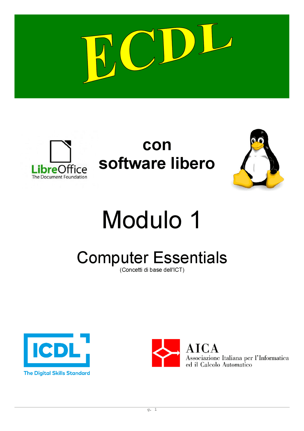 Ecdl Computer Essentials Sintesi Del Corso Di Fondamenti Di