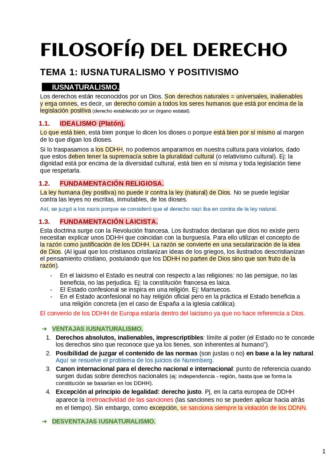 Resumen Filosofía Del Derecho Apuntes De Filosofía Del Derecho Docsity