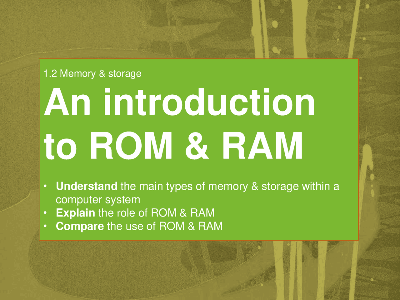 12 Memory And Storage Rom And Ram Slides Computer Science Docsity
