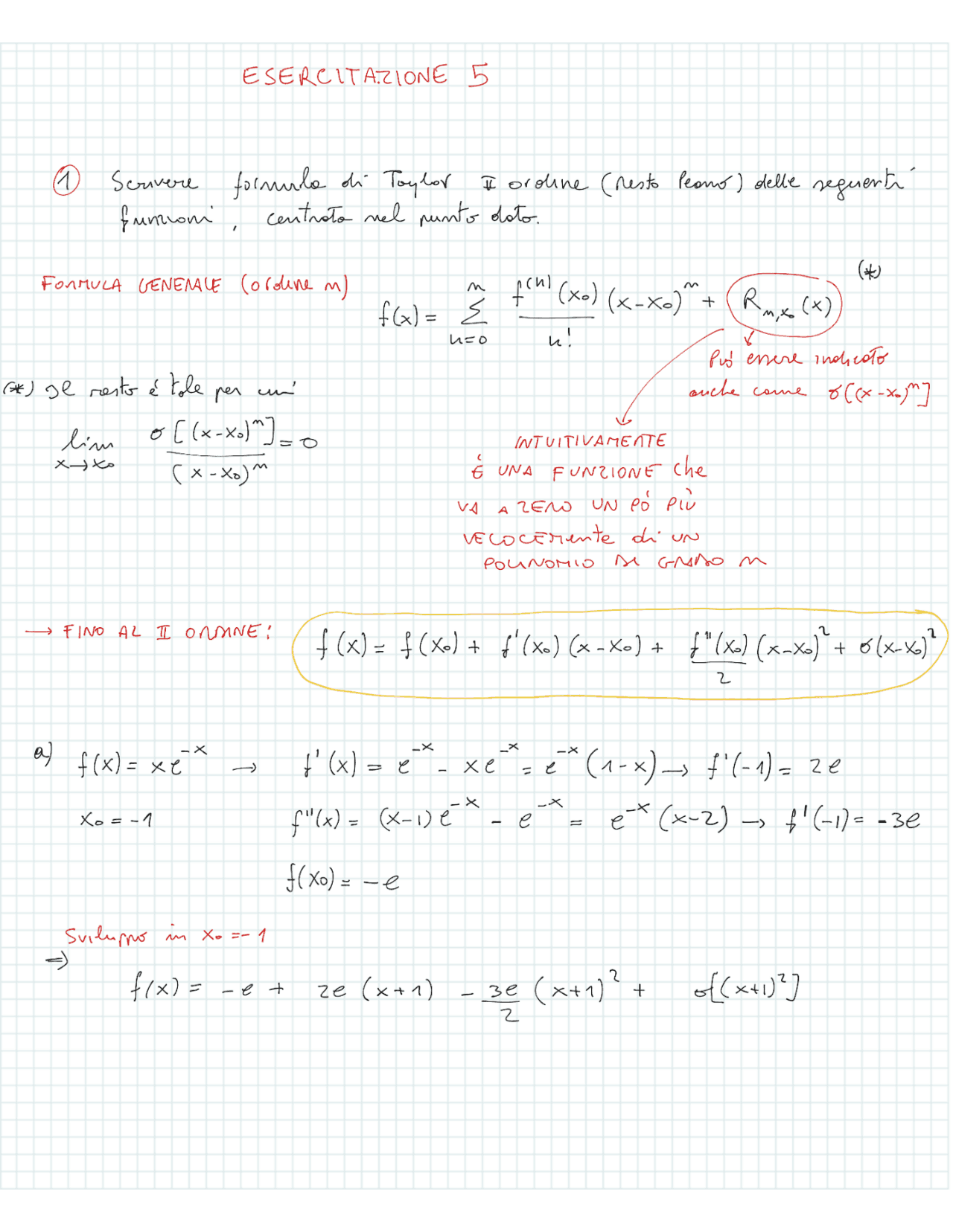 Esercitazione matematica | Esercizi di Matematica Generale | Docsity
