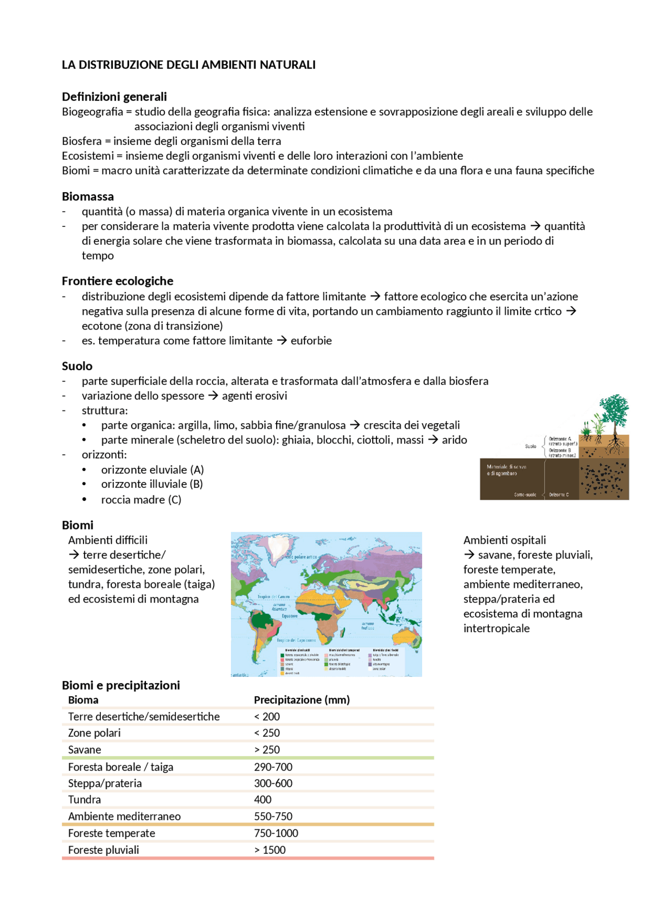 Appunti su distribuzione di ambienti naturali | Study notes Geography ...