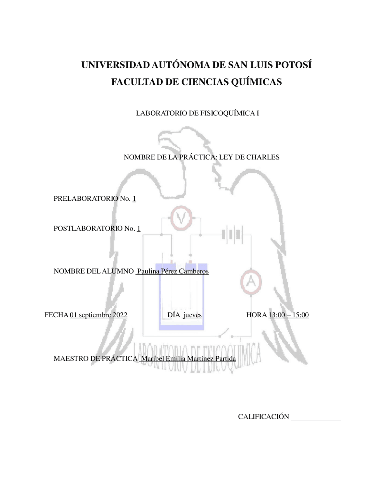 Reporte Pre Práctica 1 Labo Fqi Ejercicios De Fisicoquímica Docsity