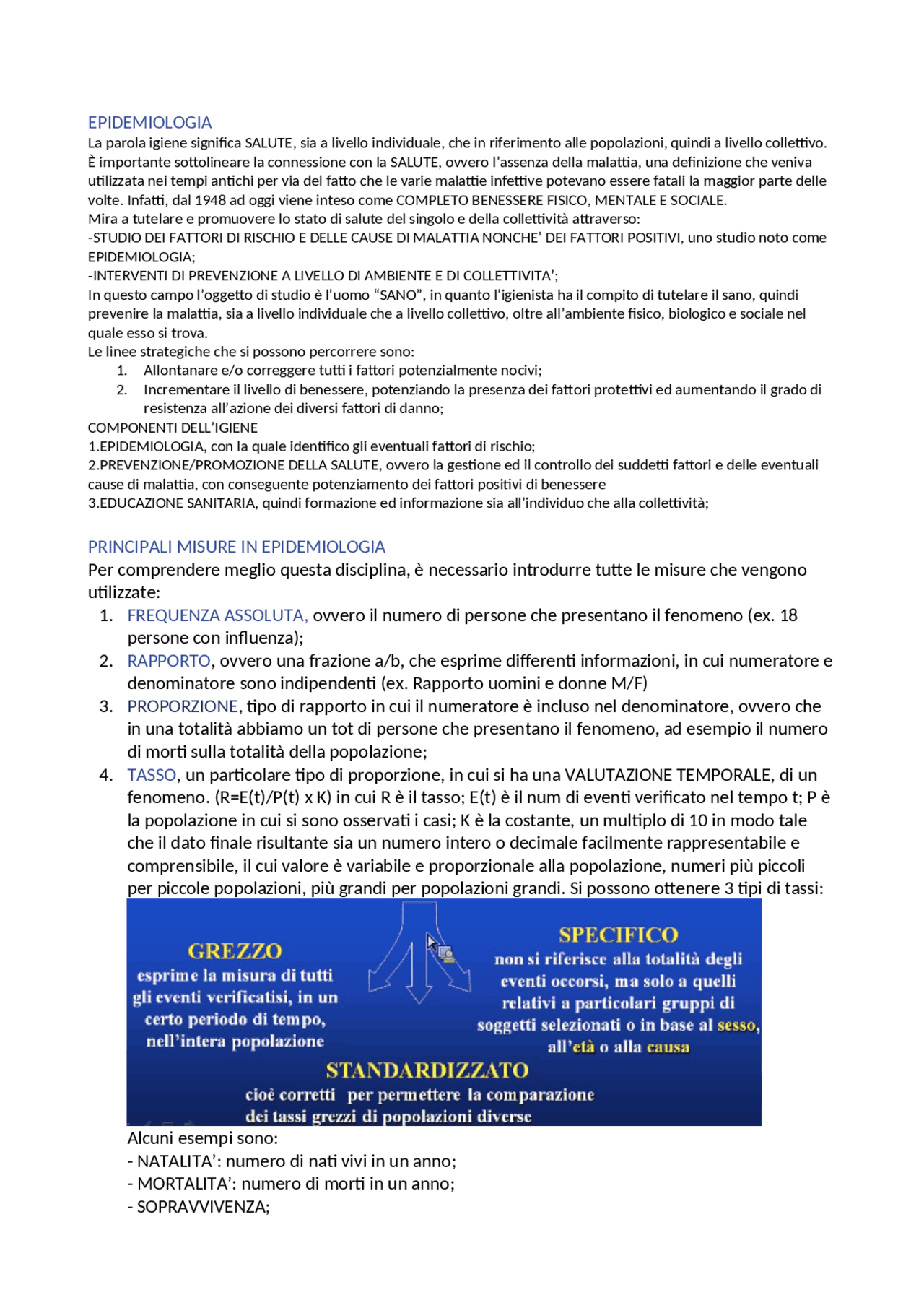 Appunti Igiene Introduzione Sbobinature Di Medicina Preventiva Docsity