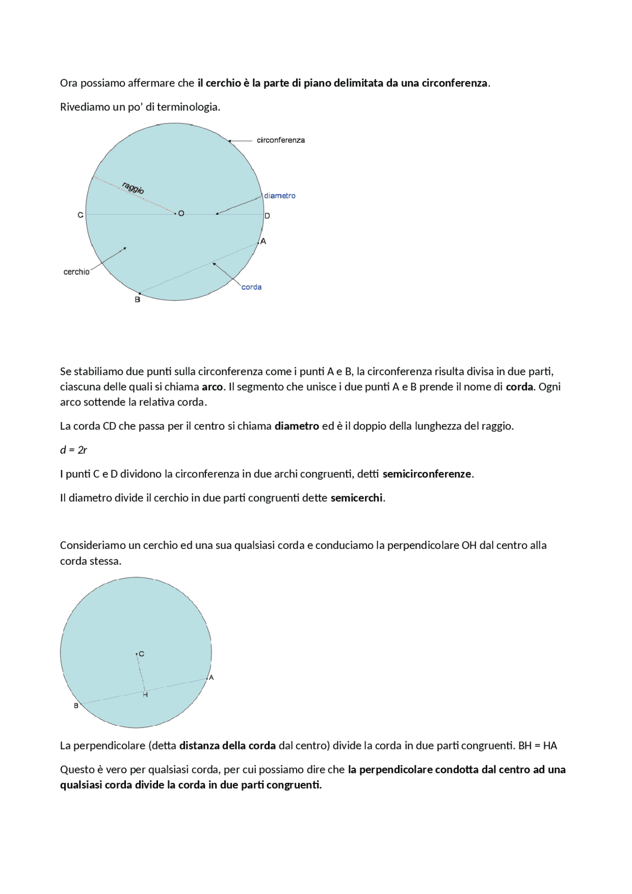Circonferenze E Basi Di Geometria Schemi E Mappe Concettuali Di
