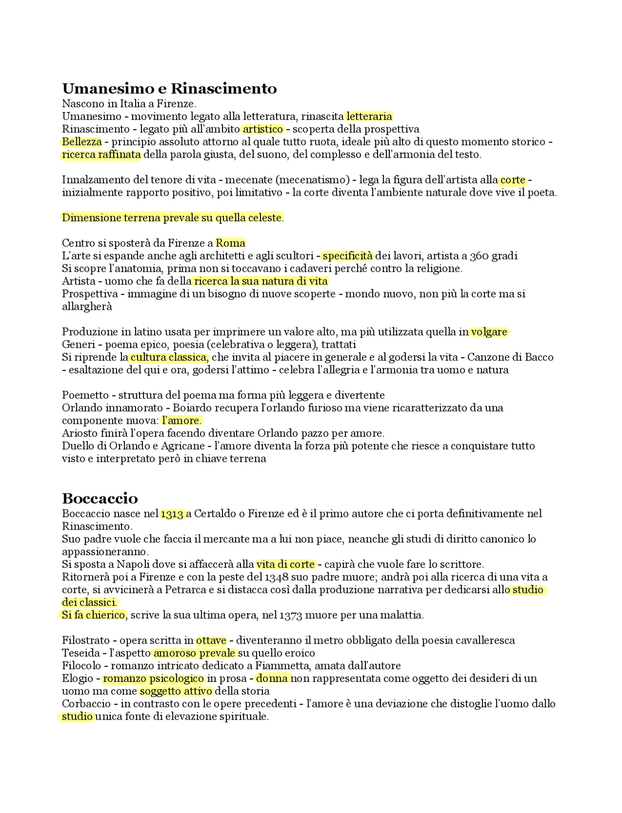 Boccaccio sintesi e Decameron | Schemi e mappe concettuali di Italiano ...