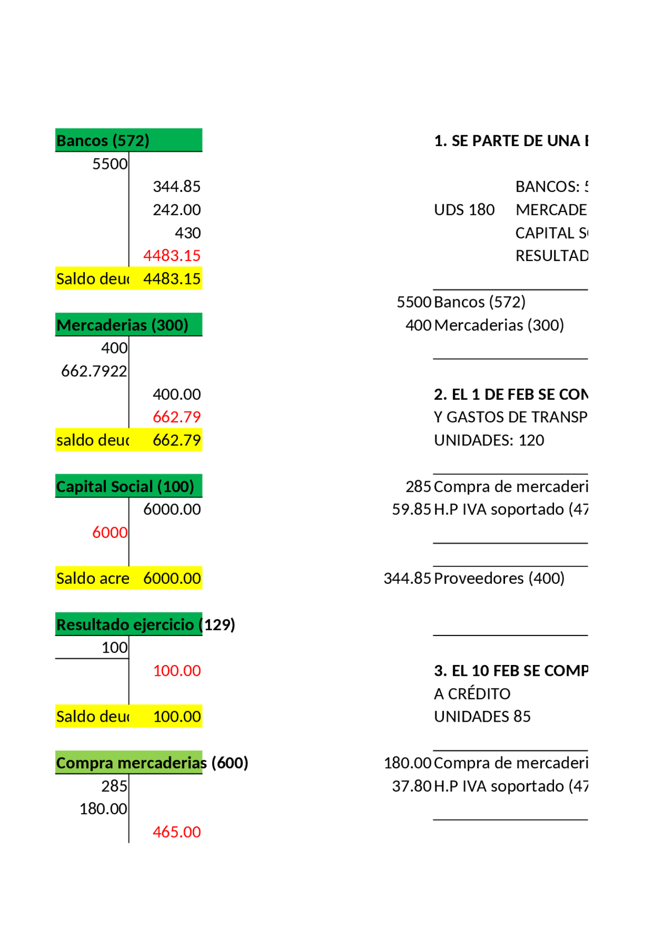 Ejercicio contabilidad | Ejercicios de Contabilidad | Docsity