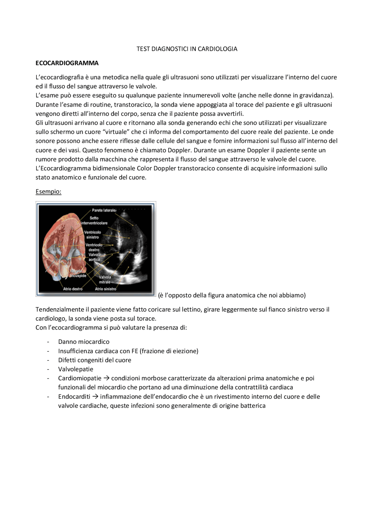 Esami Diagnostici In Cardiologia Appunti Di Infermieristica Docsity