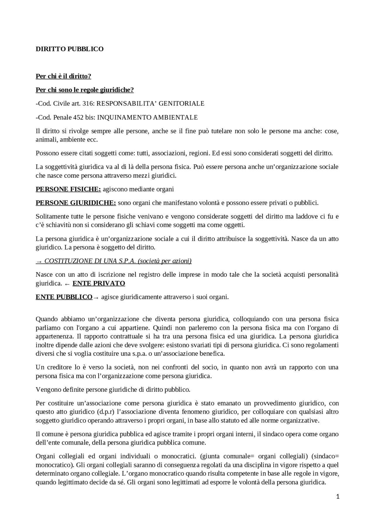 Appunti Diritto Pubblico Appunti Di Diritto Pubblico Docsity