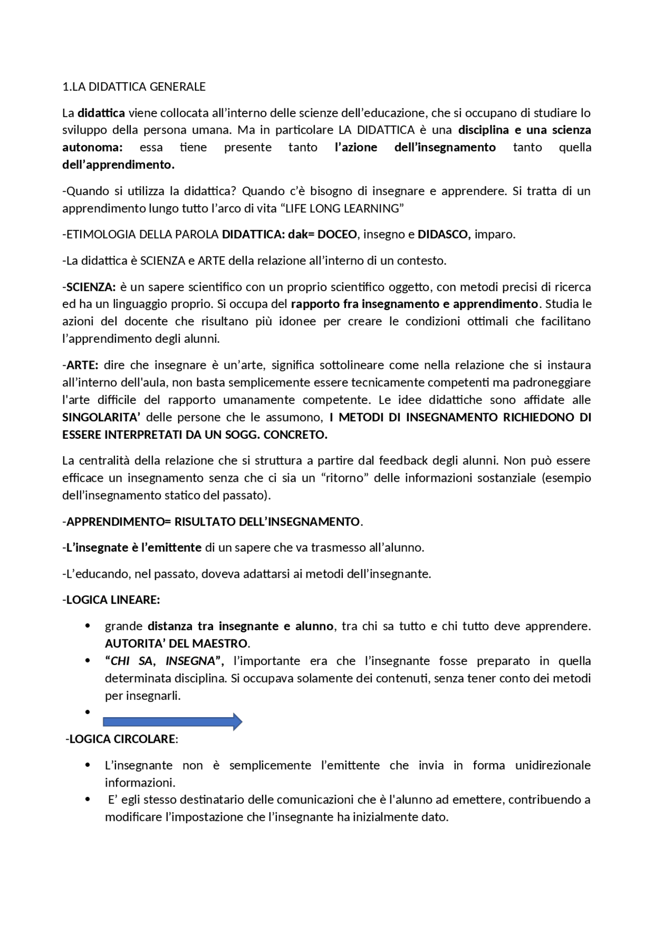 Concetti fondamentali di didattica generale | Schemi e mappe ...
