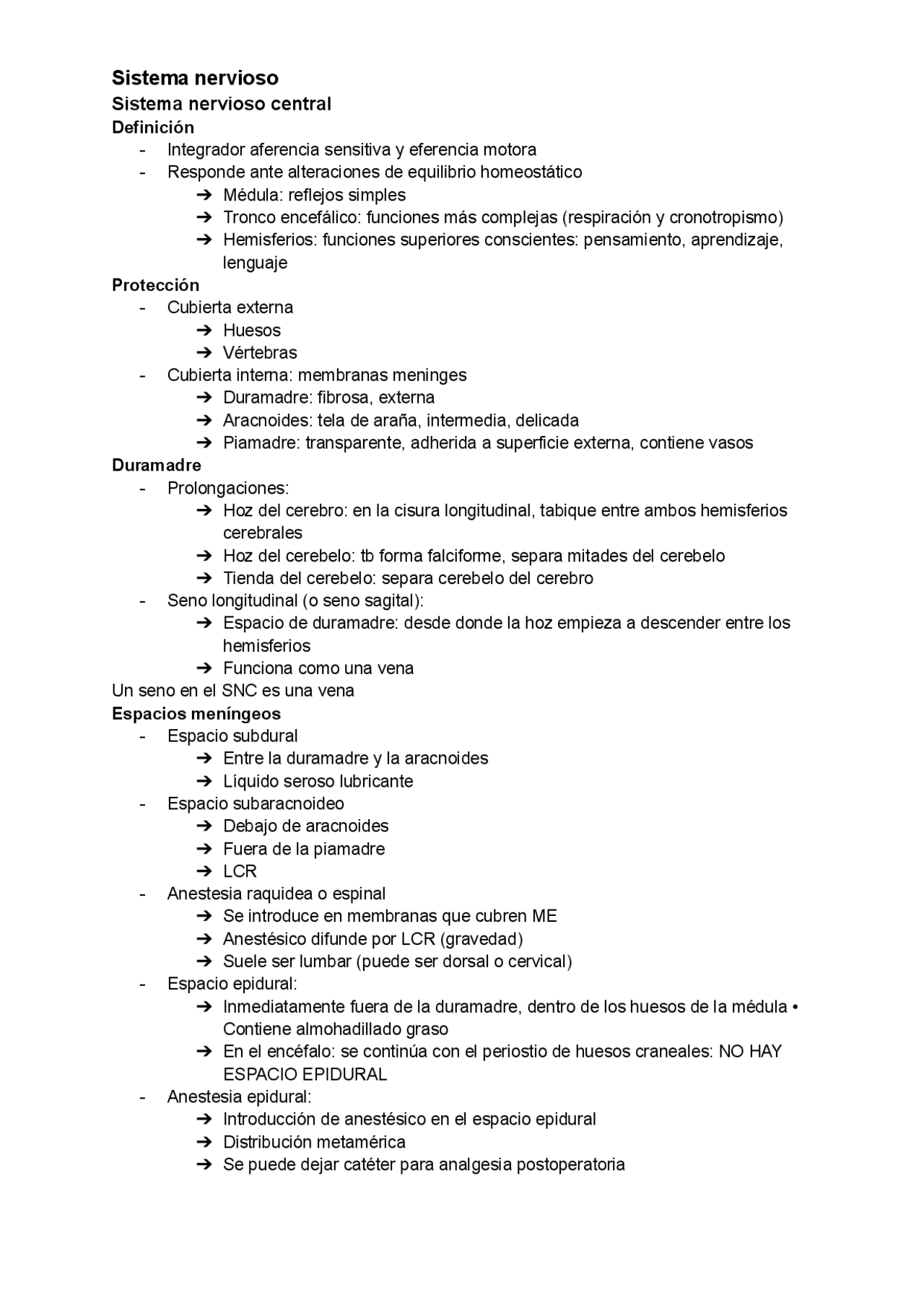 Sistema Nerviosos Central Tema 7 Resúmenes De Biología Docsity