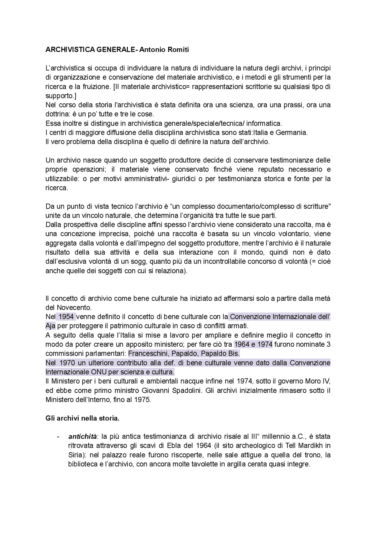 Riassunto di "archivistica generale", Antonio Romiti | Appunti di ...