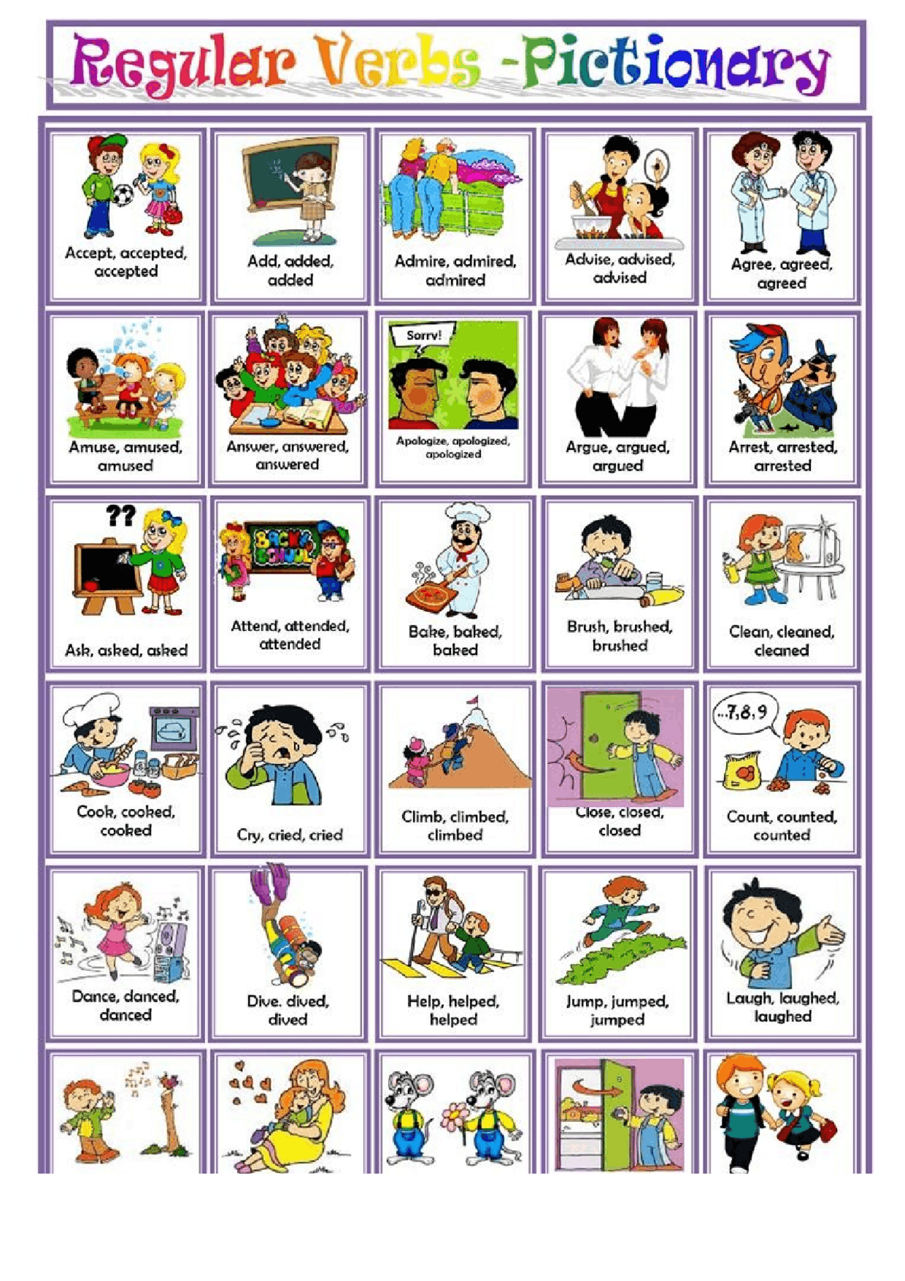 Regular verbs and irregular verbs | Apuntes de Inglés | Docsity