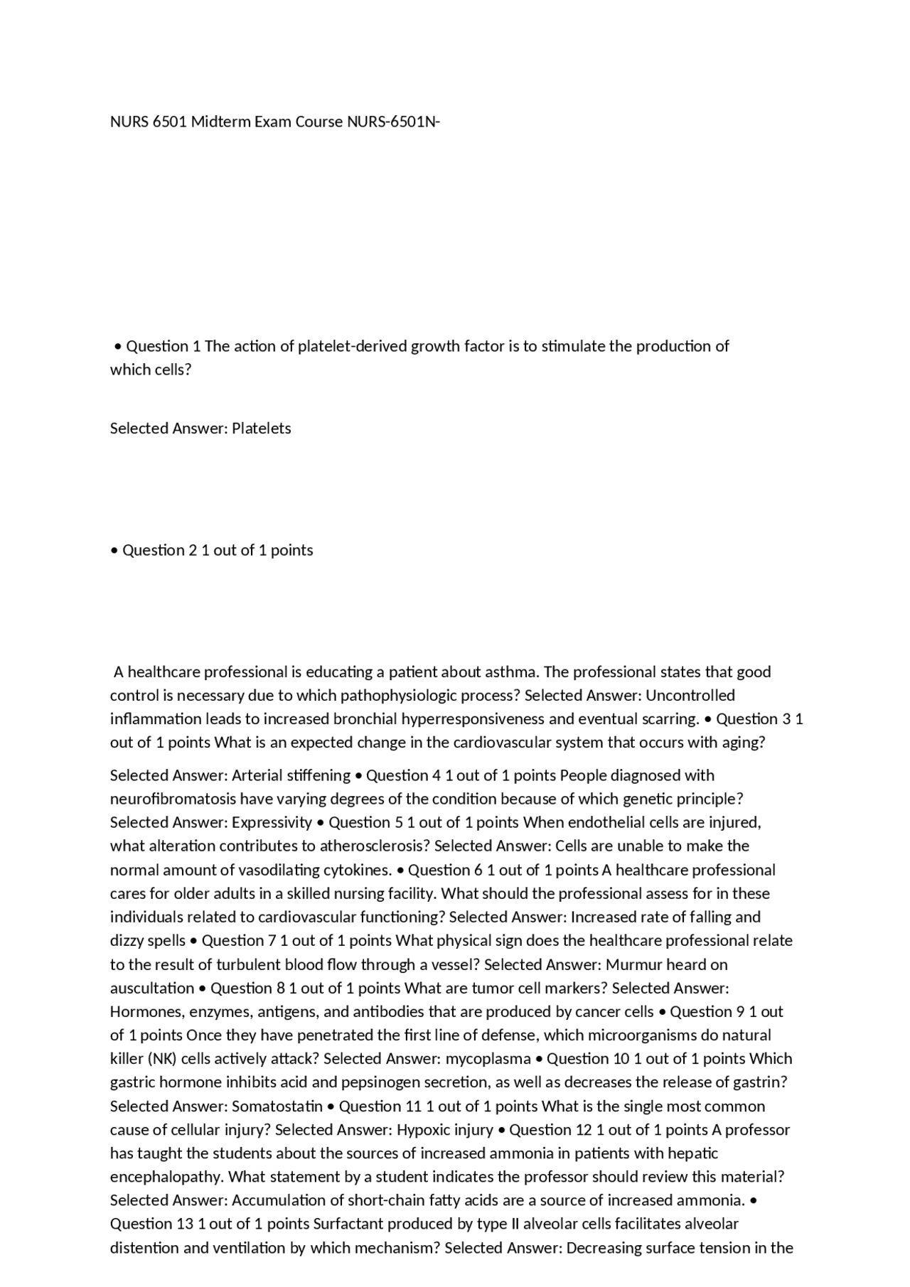 NURS 6501 Week 6 Midterm Exam Latest 2021, Walden University. | Exams ...