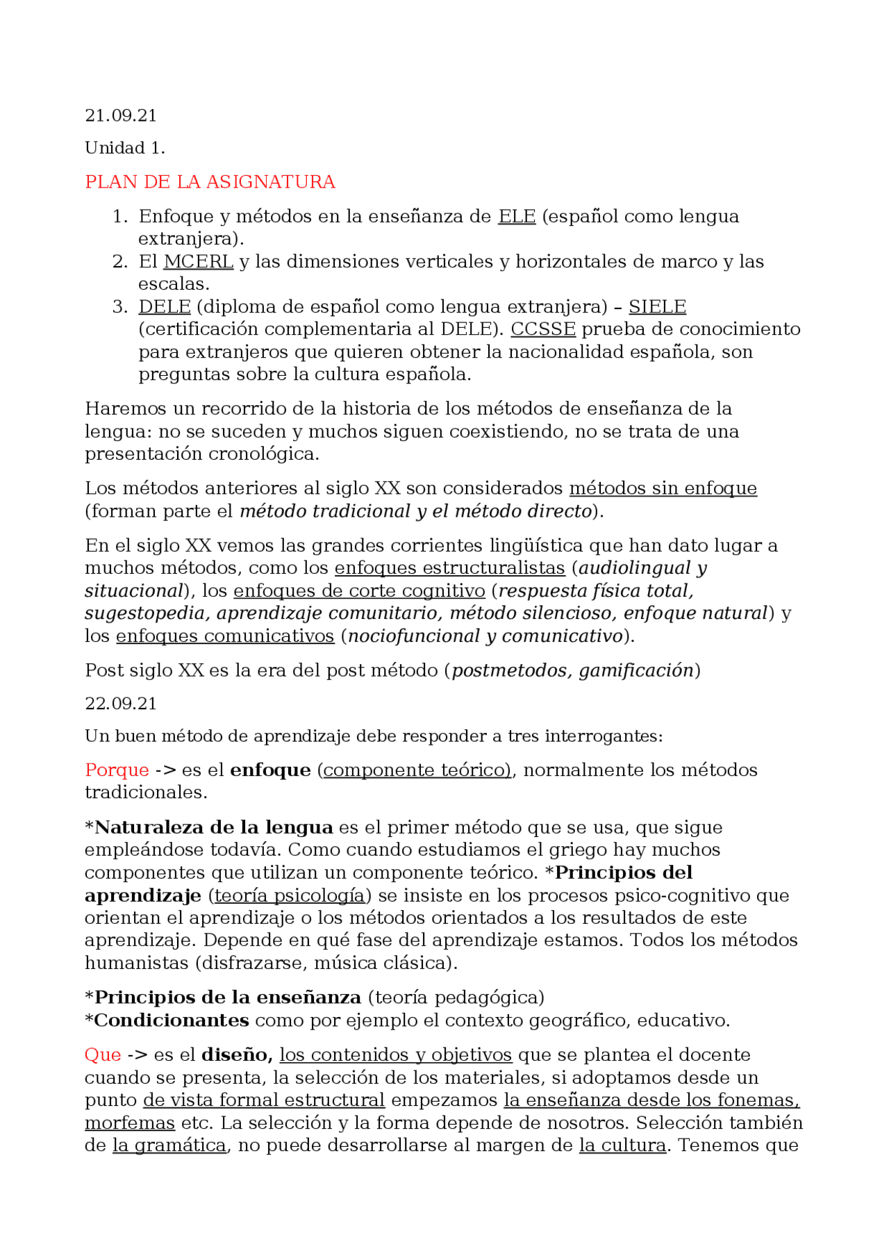 Riassunto in spagnolo della scala del MCER / ELE | Sintesi del corso di ...