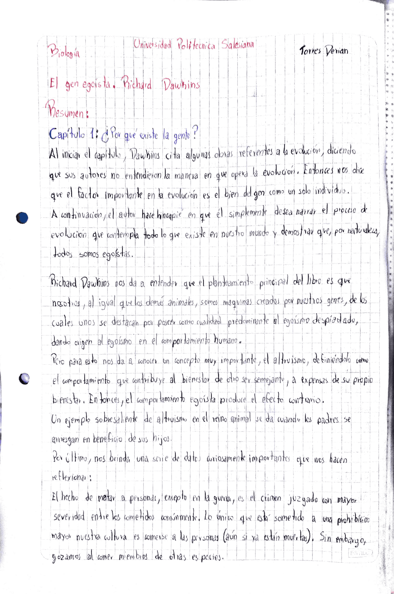 Resumen De Un Libro Importante Para Introducirse En El Tema De Biología