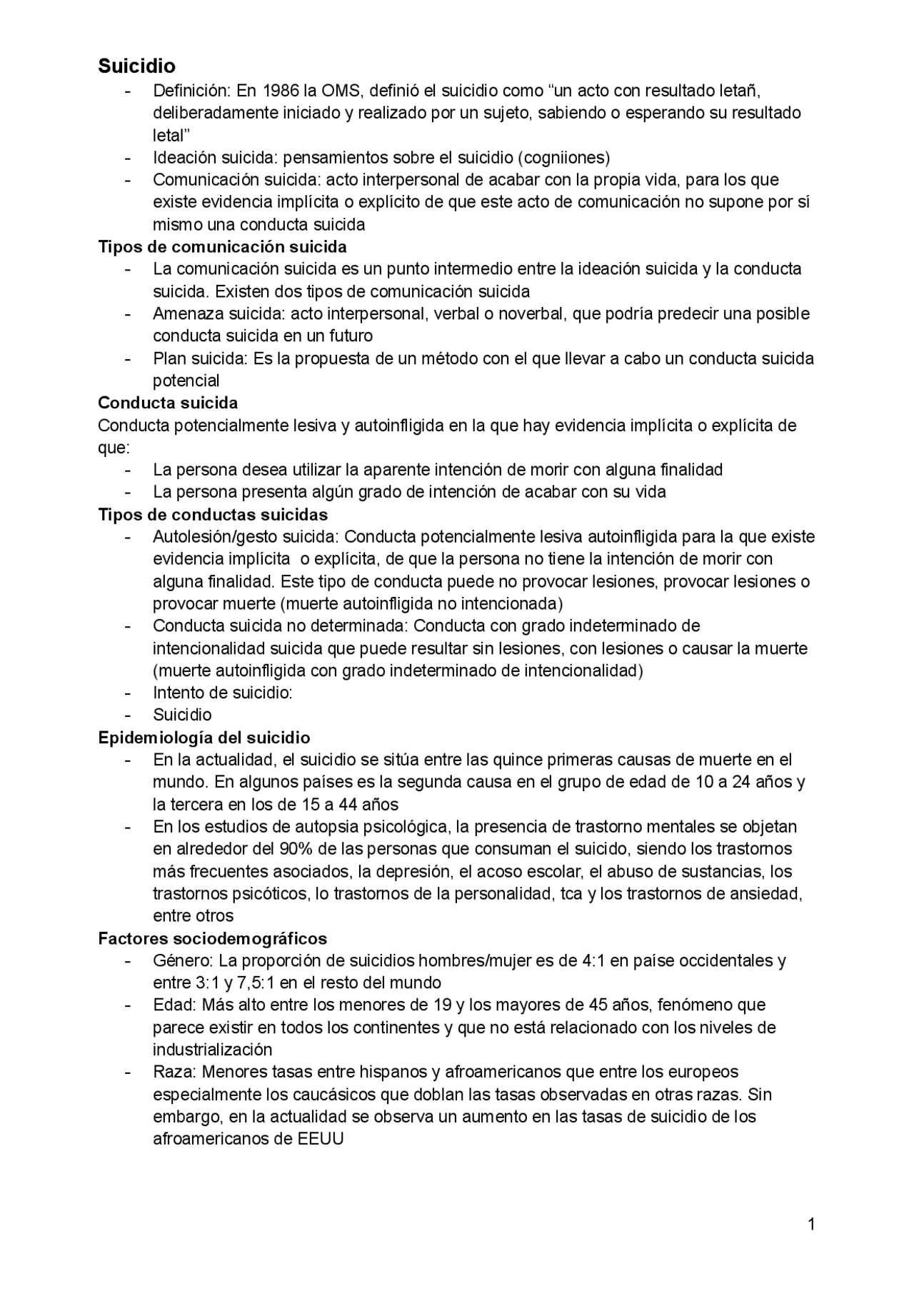 El suicidio: definición, tipos y factores de riesgo | Apuntes de ...