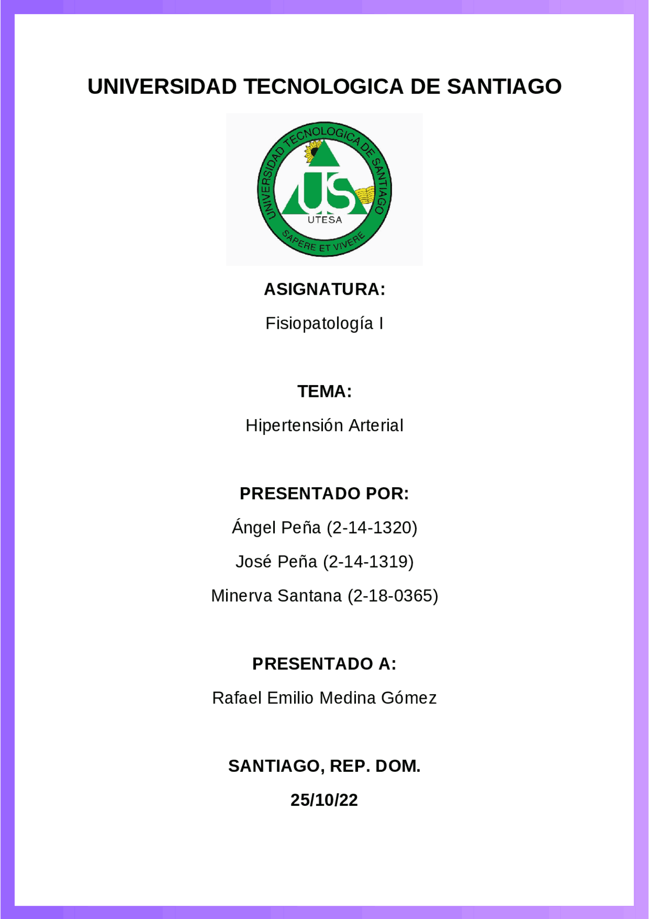 Hipertencion Arterial Resúmenes De Fisiopatología Docsity