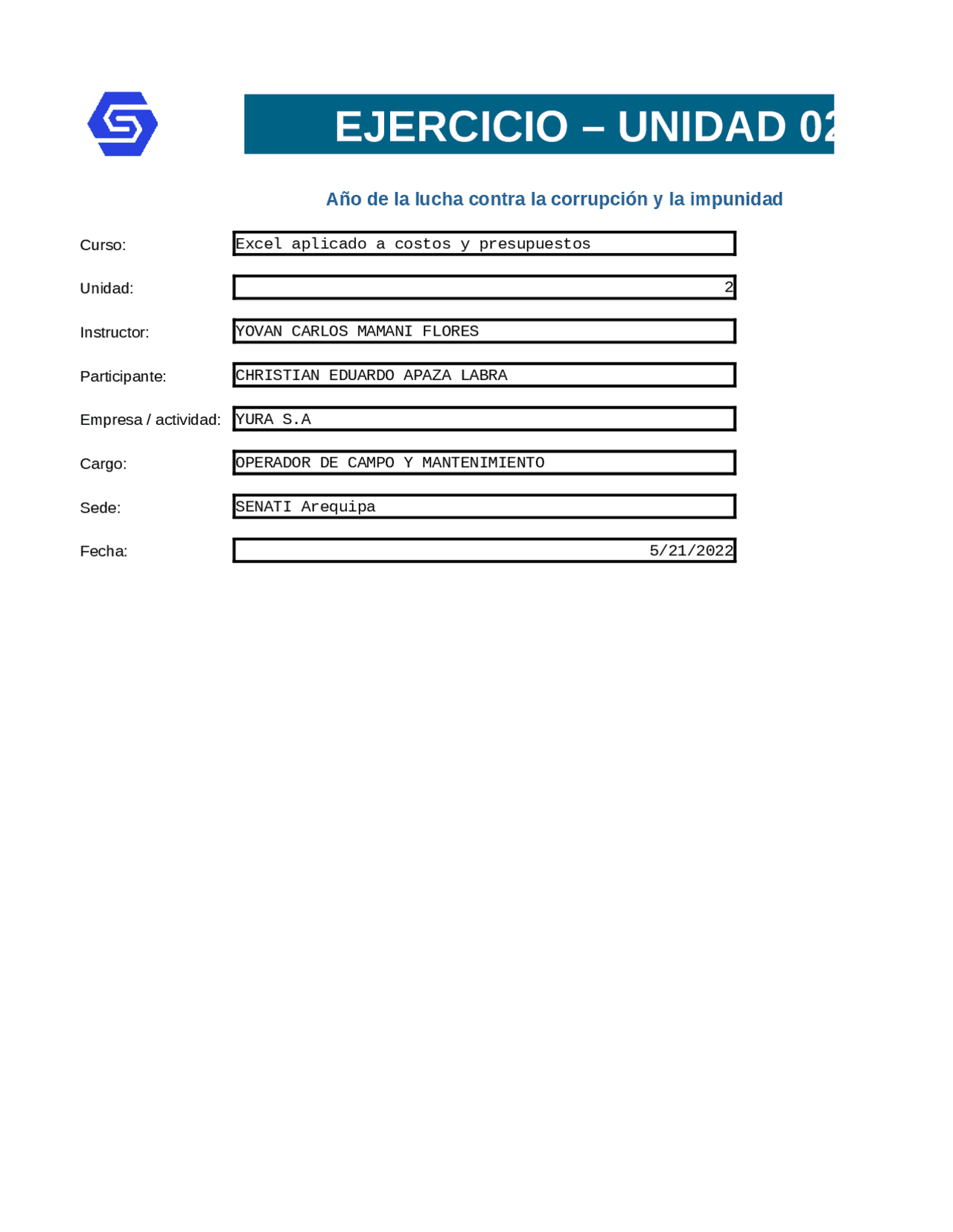 Excel referencias mixtas | Ejercicios de Competencias en MS Microsoft Excel | Docsity