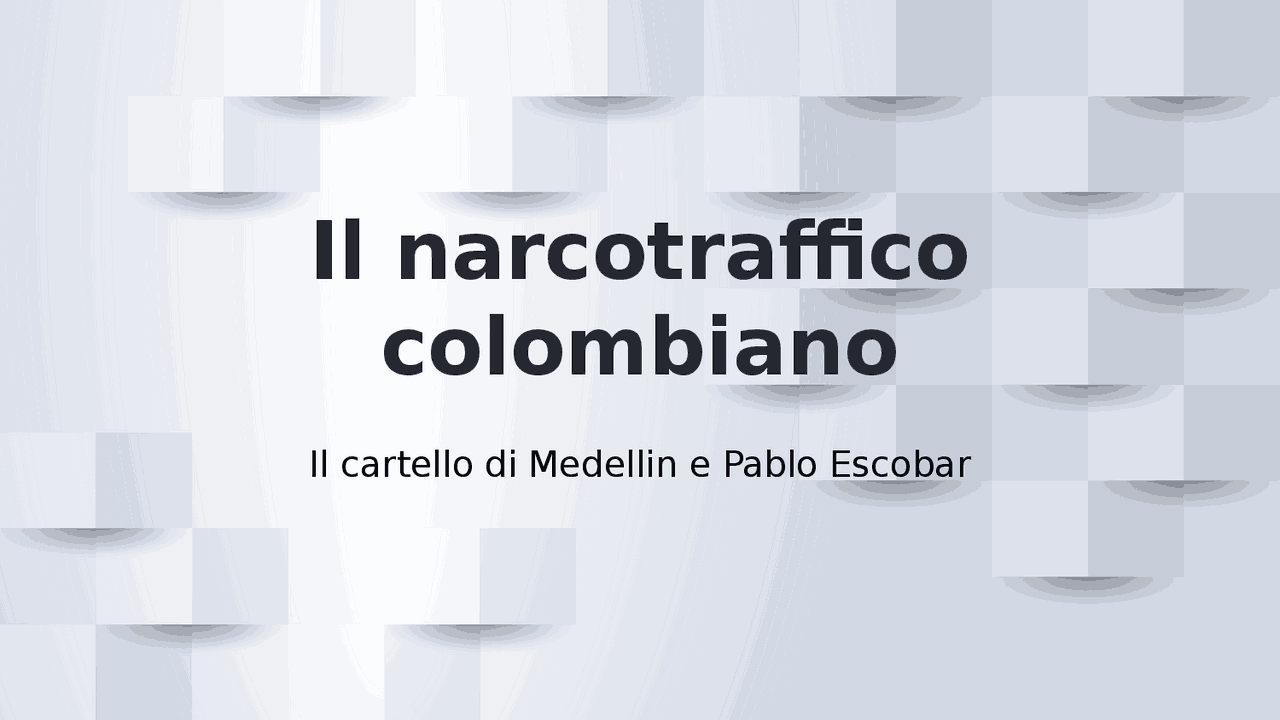 Il Narcotraffico Colombiano Slide Di Storia Docsity