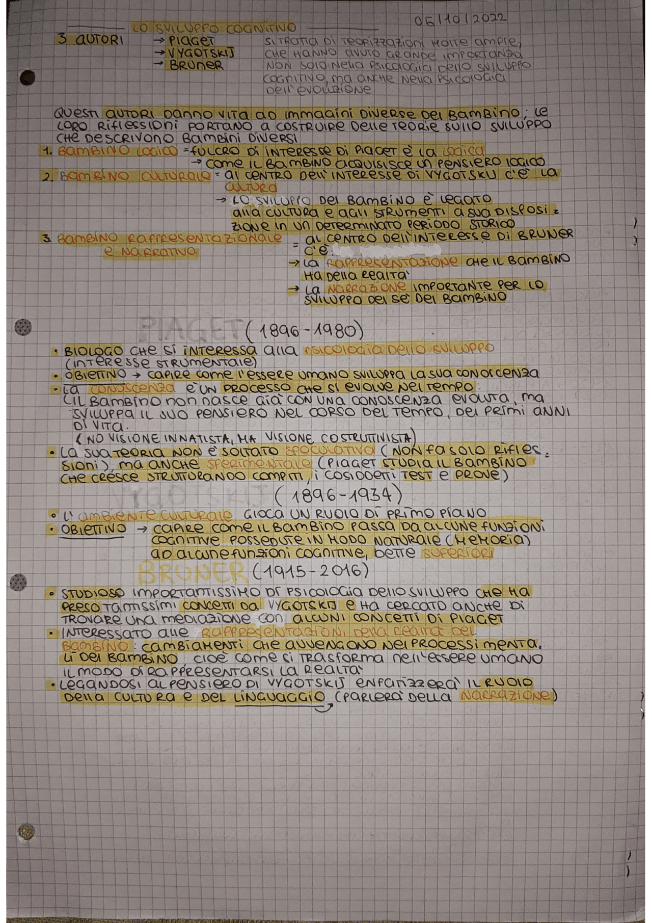 Lo Sviluppo Cognitivo Schemi E Mappe Concettuali Di Psicologia Dello
