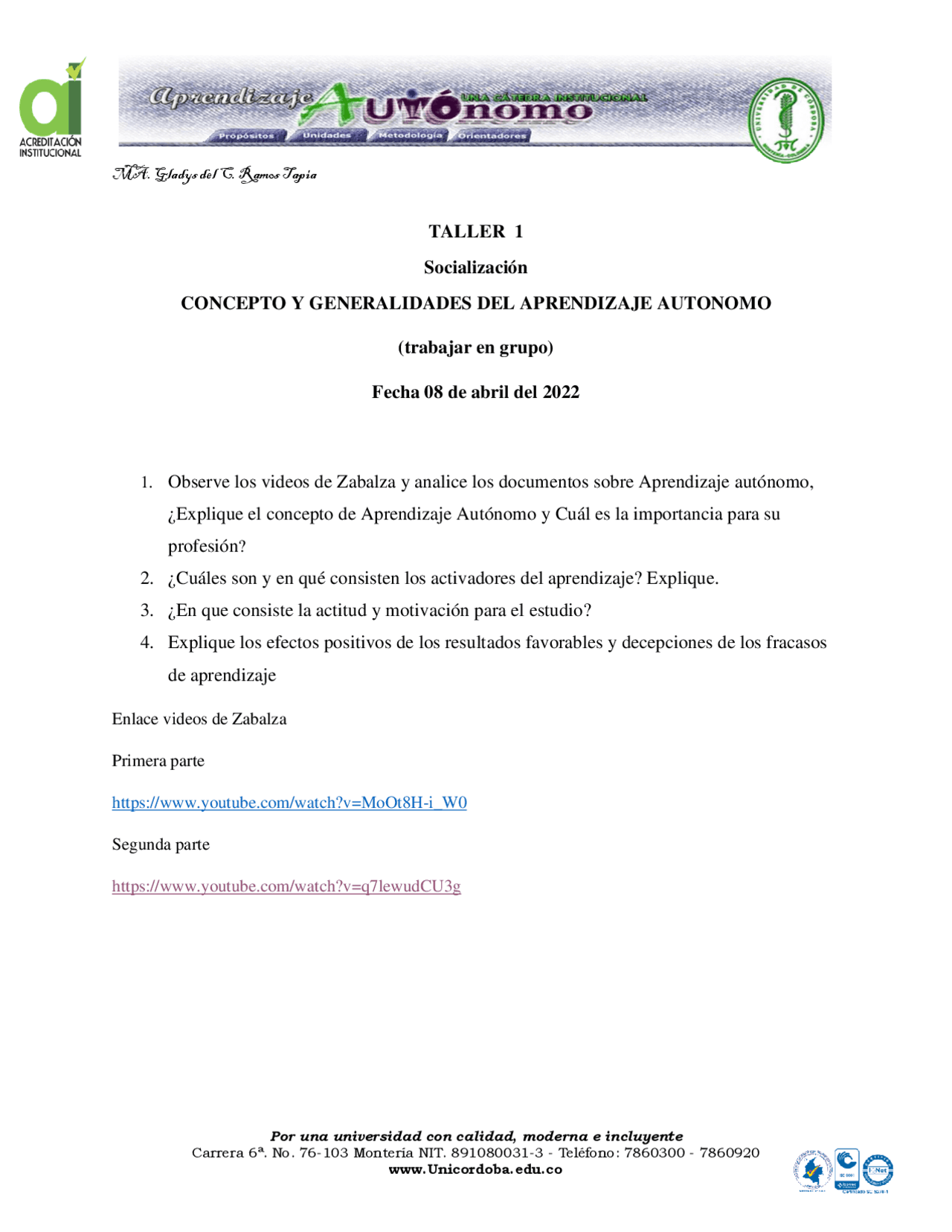 Actividad Aprendizaje Autonomo Ejercicios De Ética Docsity