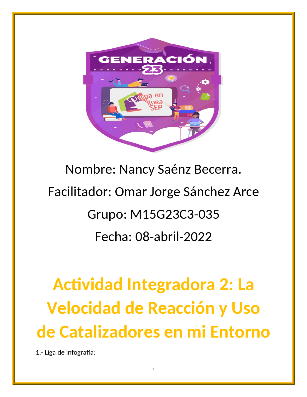 Actividad Integradora 2 Modulo 15 Ejercicios De Biología Docsity