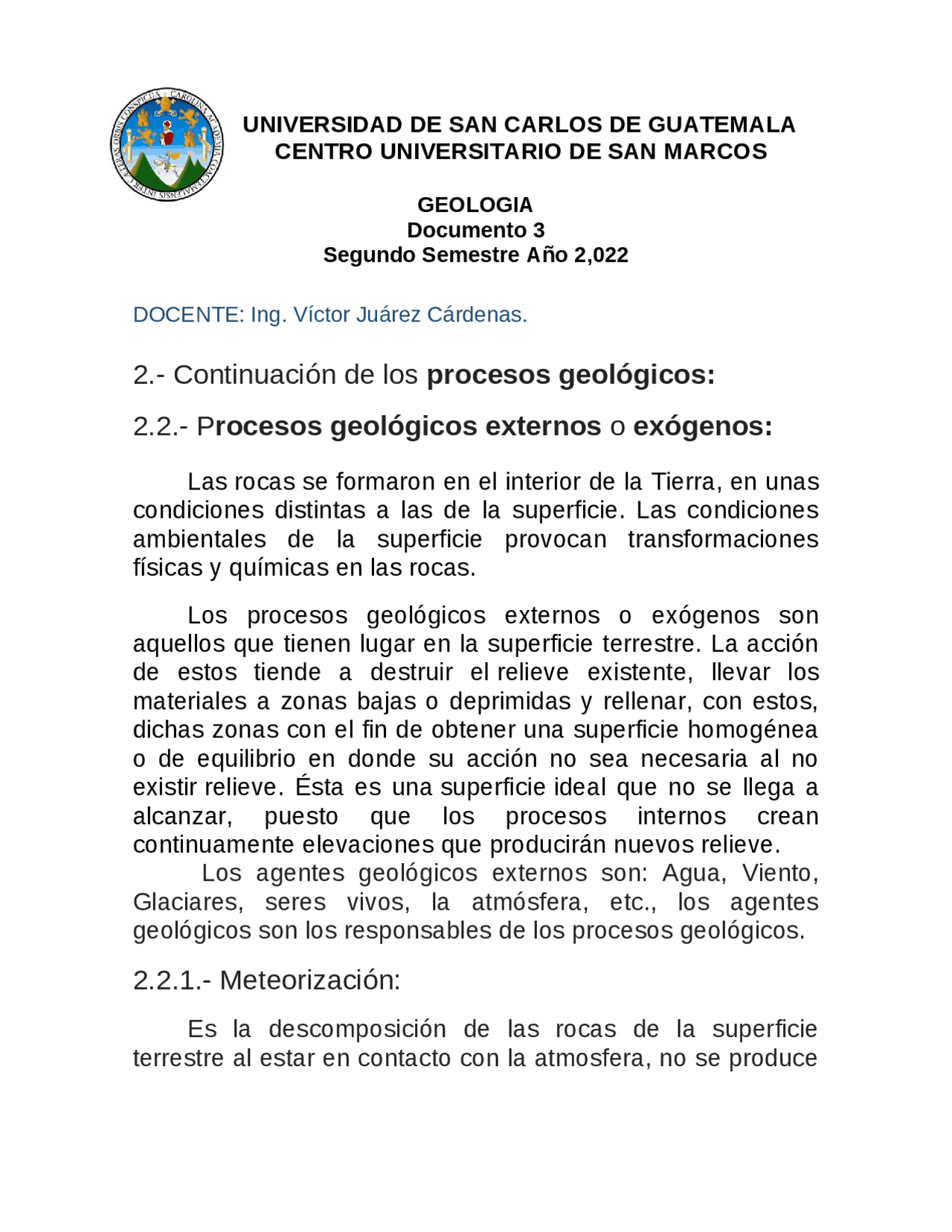 Meteorizacion Sobre Los Procesos Biologicos Apuntes De Geología Docsity