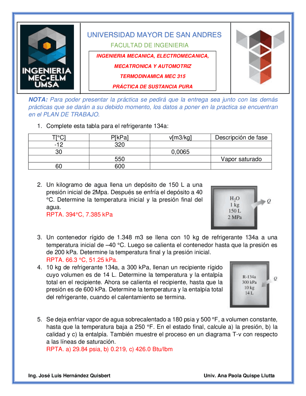 Termodinámica Ejercicios Practica Ejercicios De Termodinámica Docsity