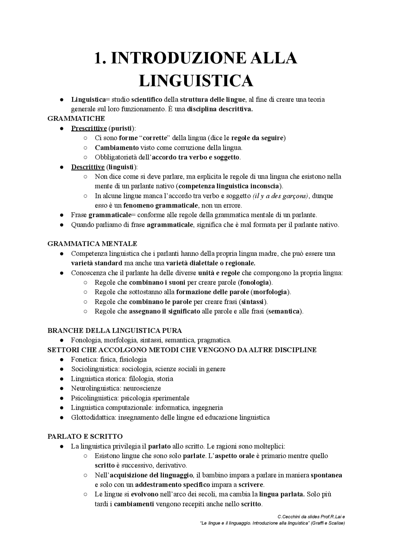 Introduzione Alla Linguistica Appunti Di Linguistica Generale Docsity