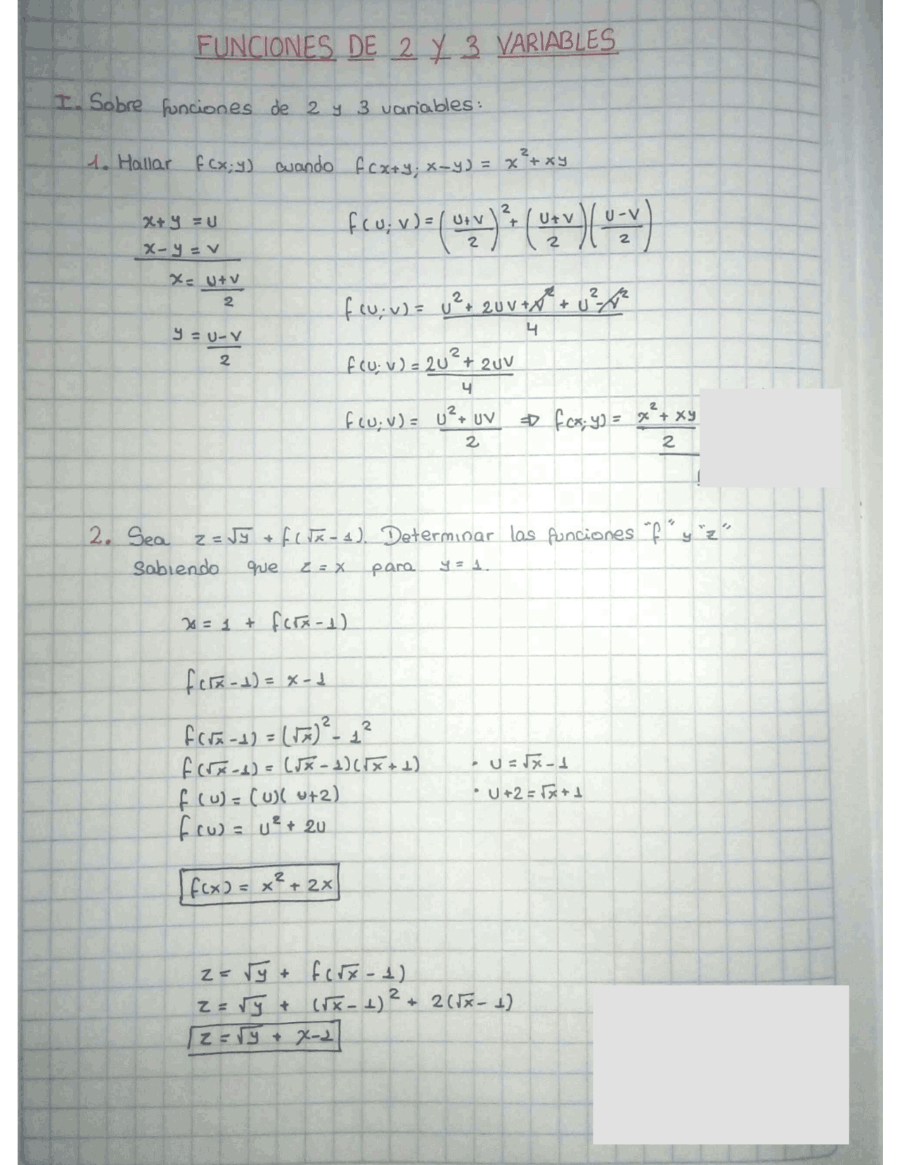 EJERCICIOS RESUELTOS DE FUNCIONES DE 2 Y 3 VARIABLES | Ejercicios de ...
