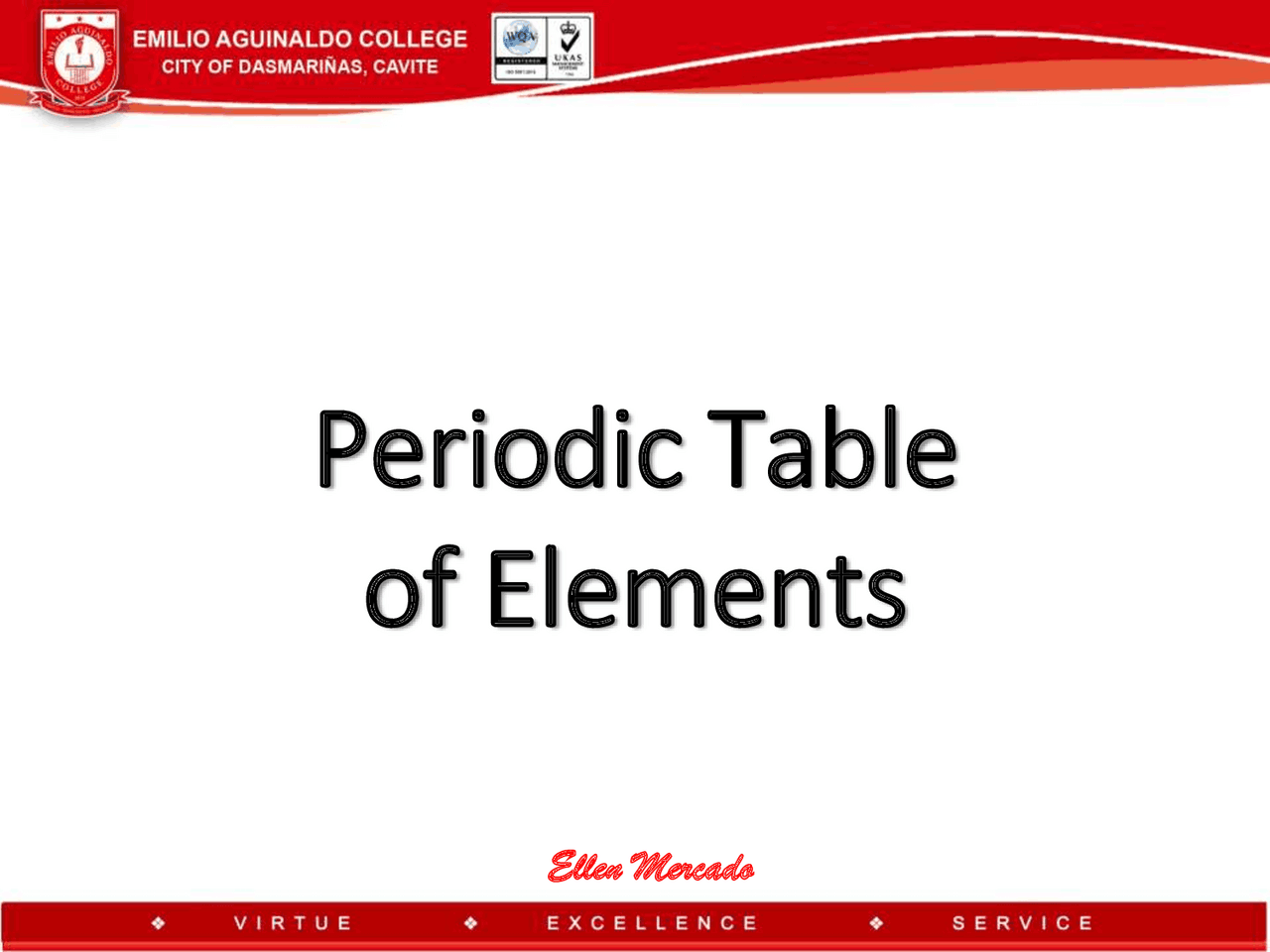 Periodic Table Of Elements I Slides Environmental Science Docsity