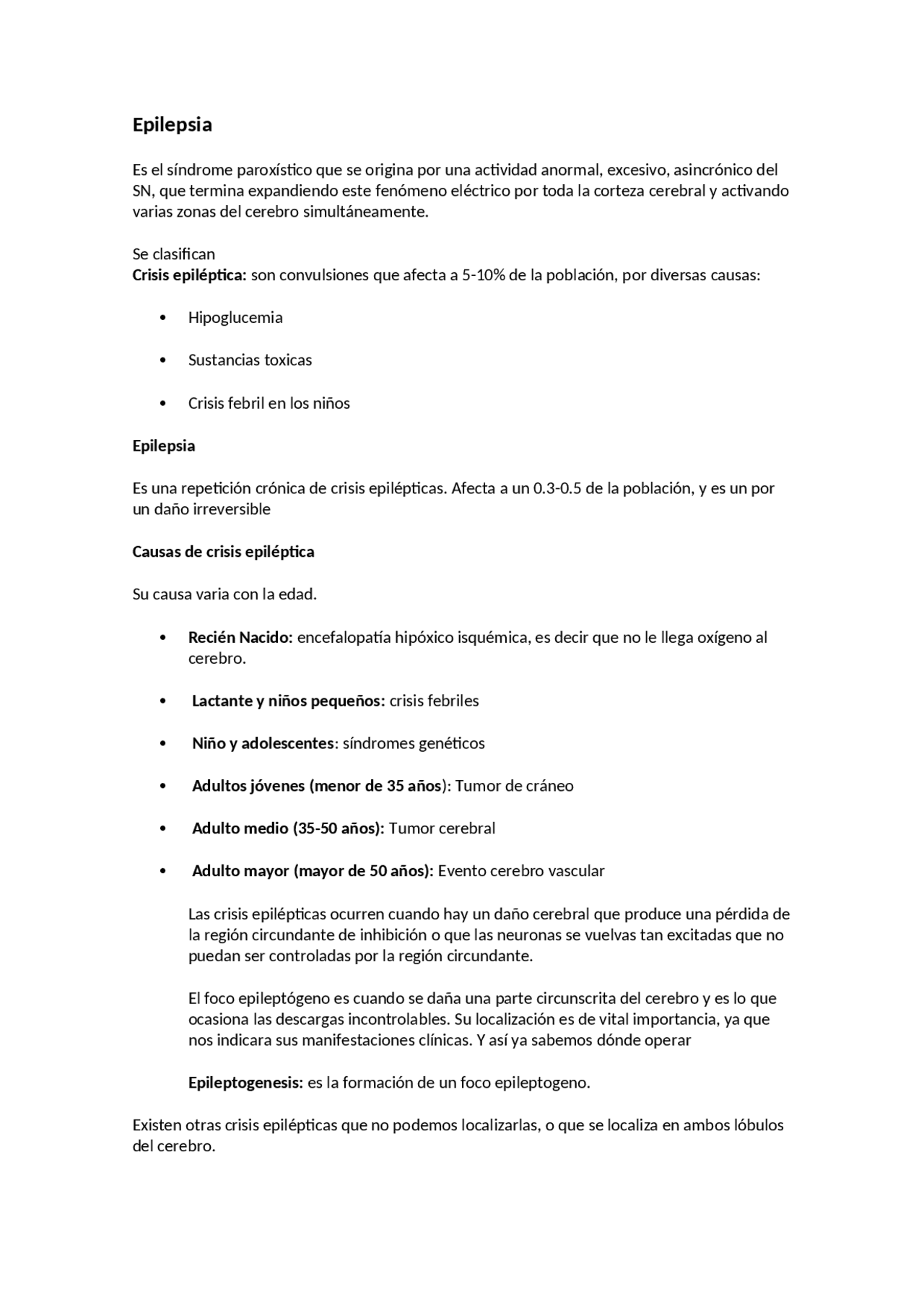 Síntesis De Epilepsia Apuntes De Neurociencia Docsity