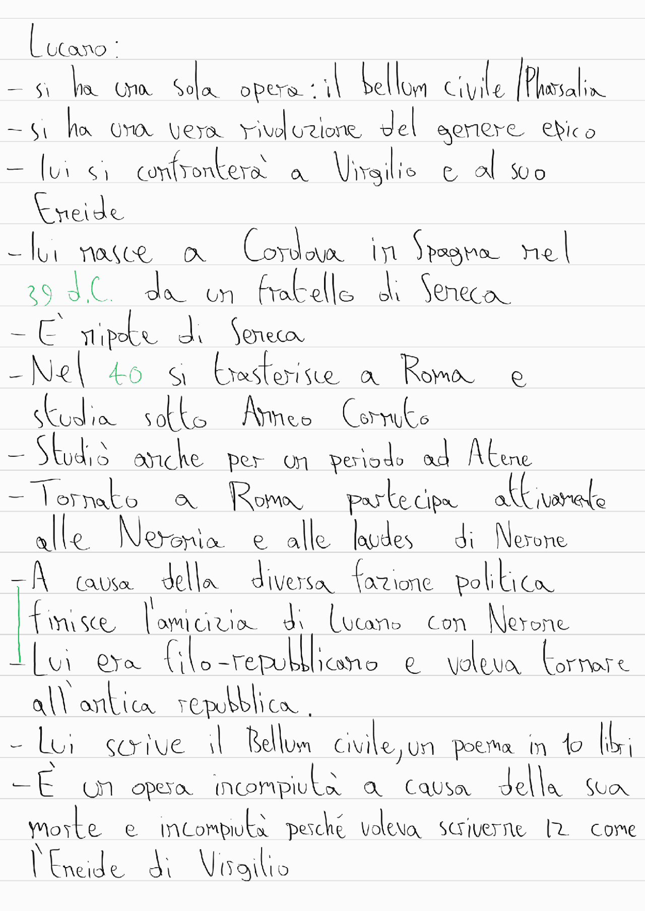 Lucano Riassunto Vita E Bellum Civile Schemi E Mappe Concettuali Di
