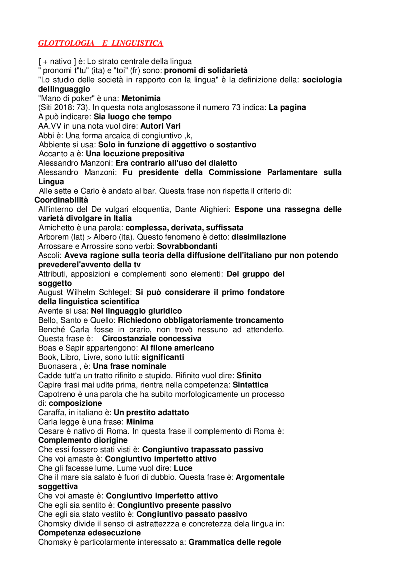 Glottologia E Linguistica Agg A Ottobre L 12 Mercatorum Prove Desame