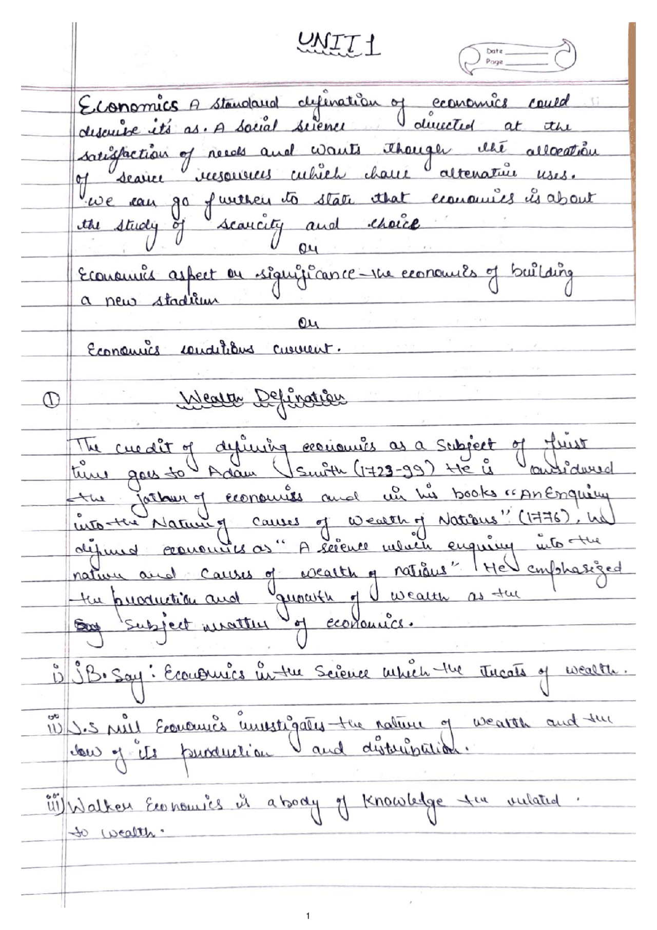 Economics 1 St Sem Notes Lecture Notes Economic Law Docsity