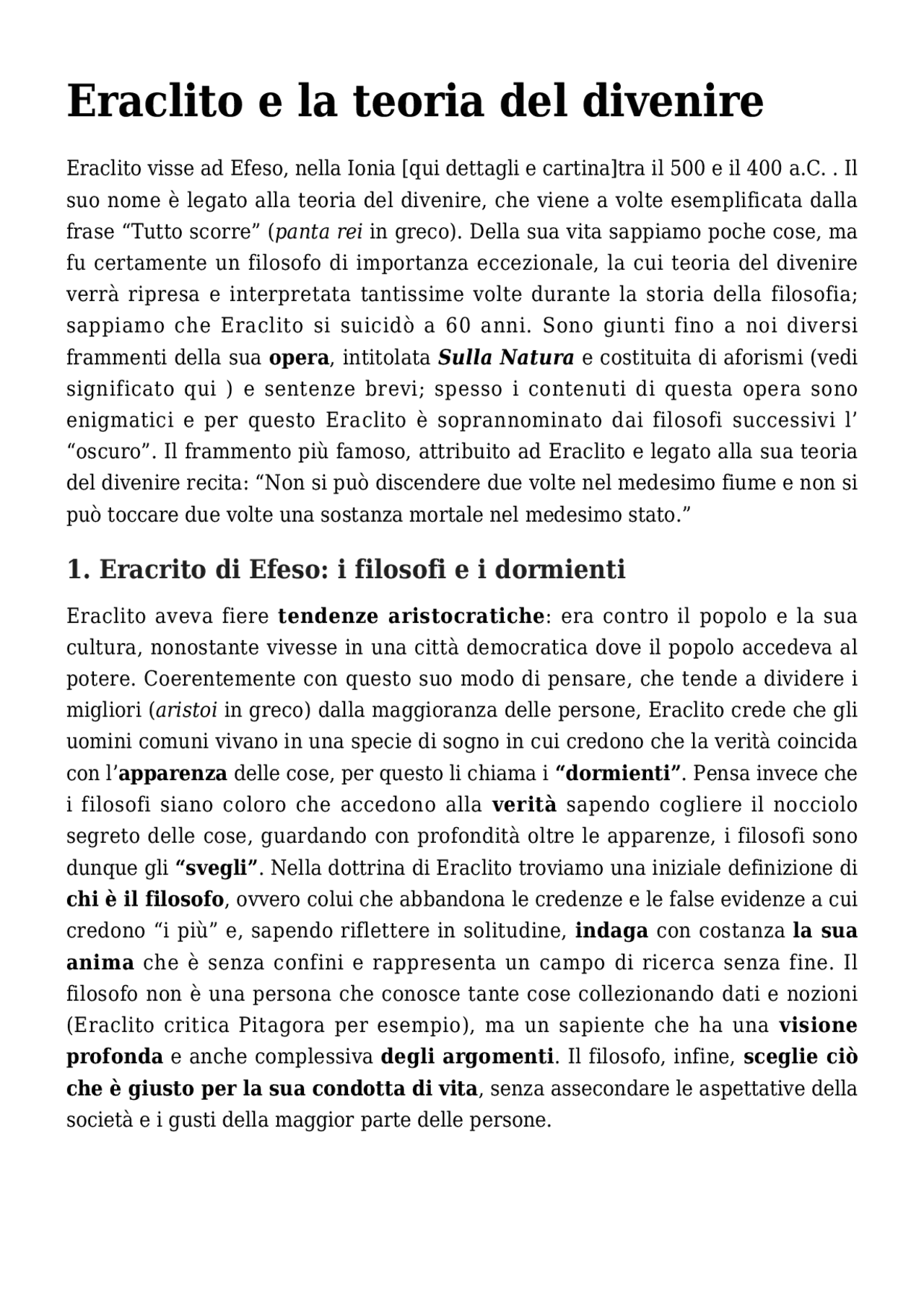 Eraclito Riassunto Completo Appunti Di Filosofia Docsity