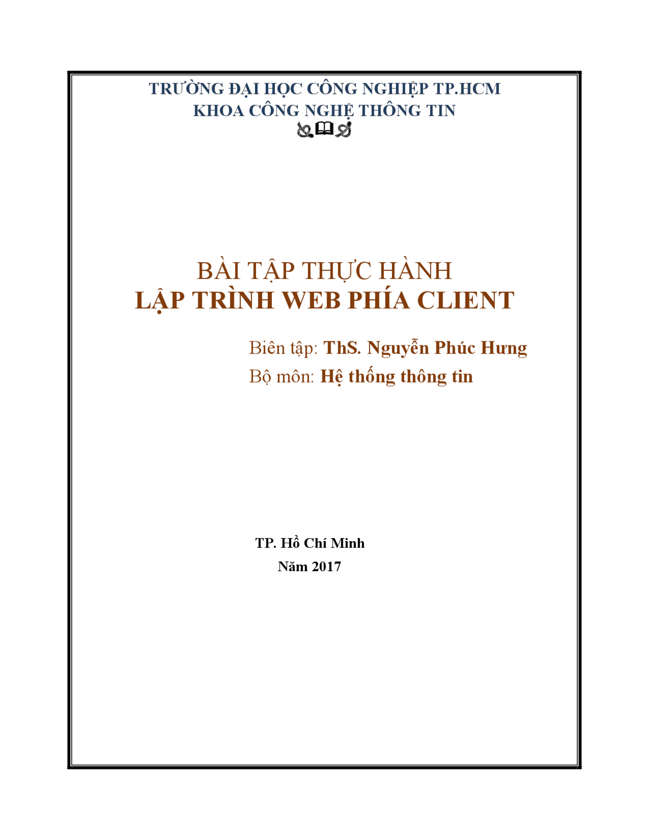 Bai tap lap trinh web phia client IUH | Exercises Web Design and Development | Docsity