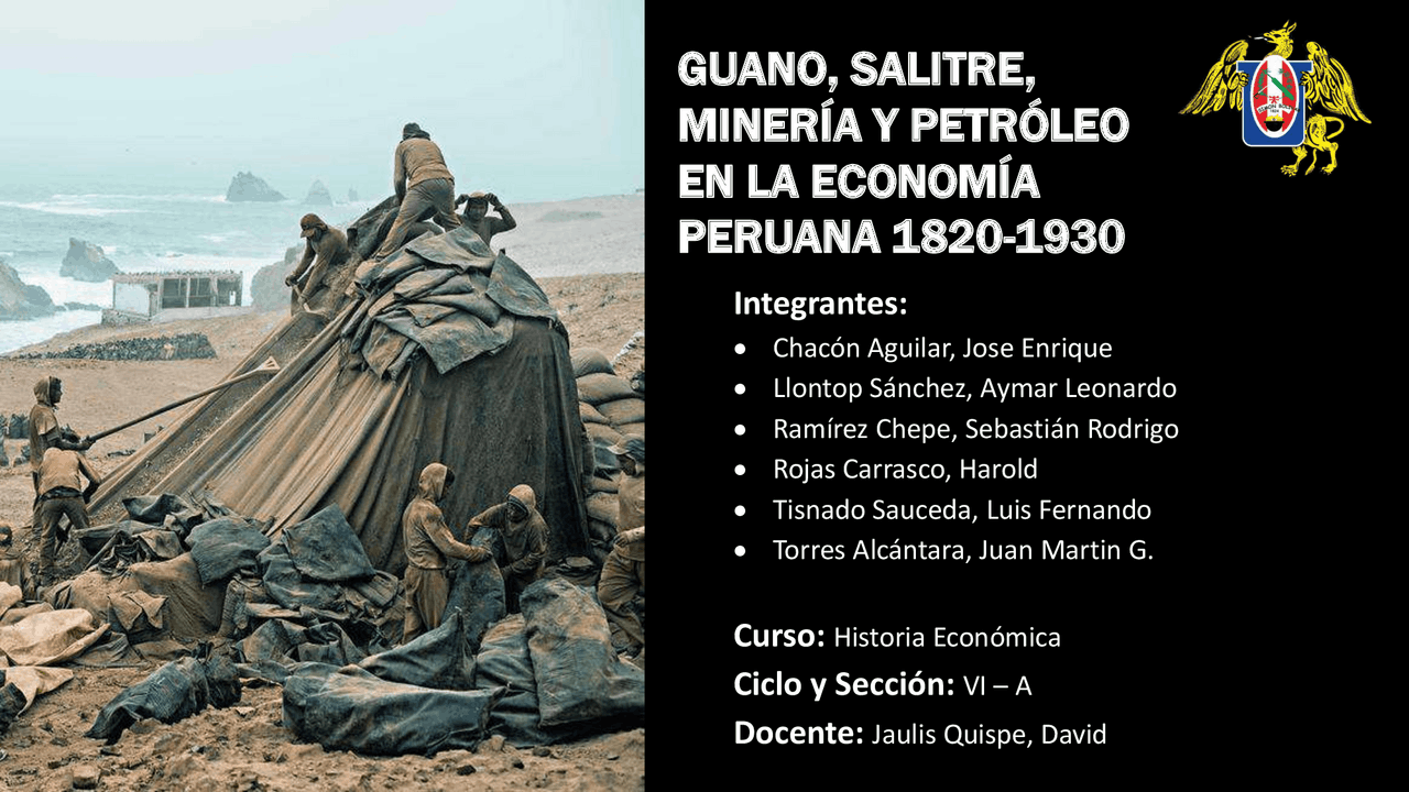 Guano, salitre y minería Perú | Diapositivas de Historia Económica ...