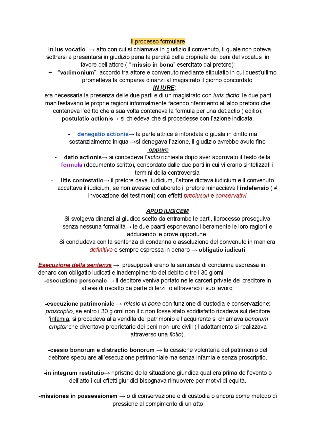 Il processo formulare e le sue parti | Schemi e mappe concettuali di ...